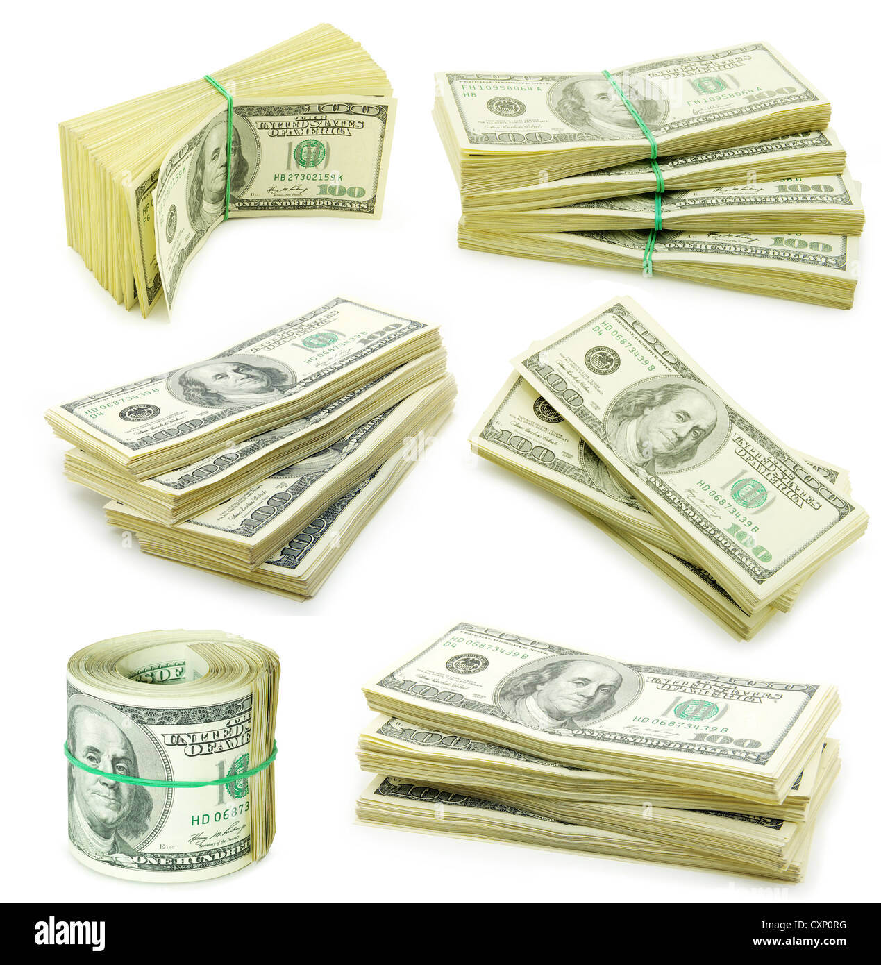 lot of money isolated on white background Stock Photo - Alamy