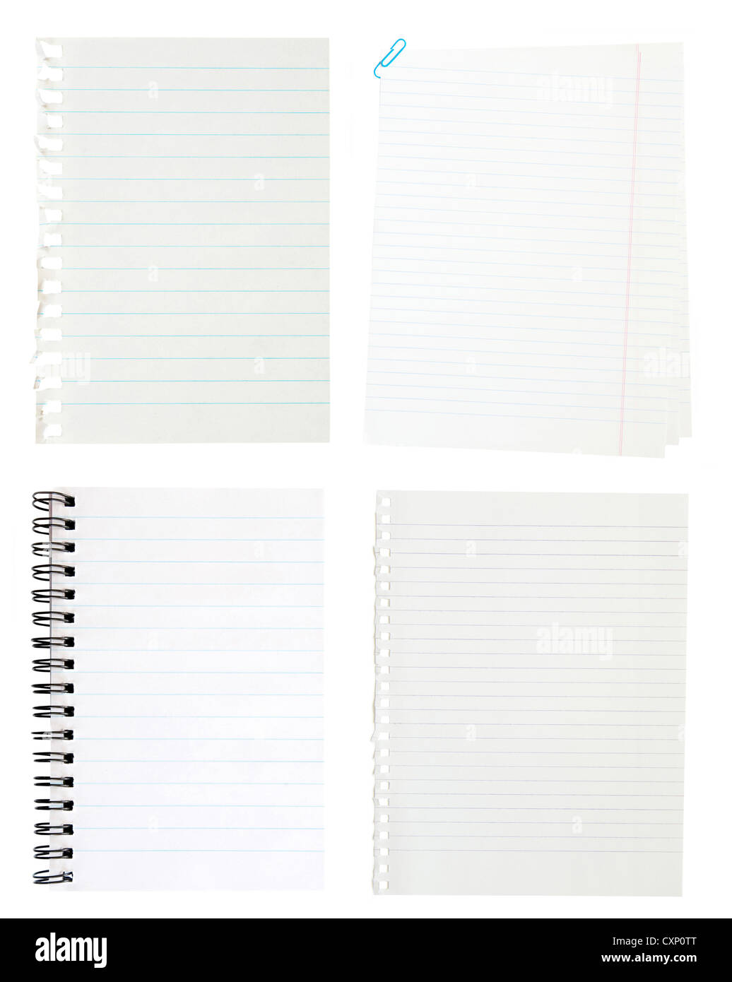 A page ripped off from the notebook Stock Photo - Alamy