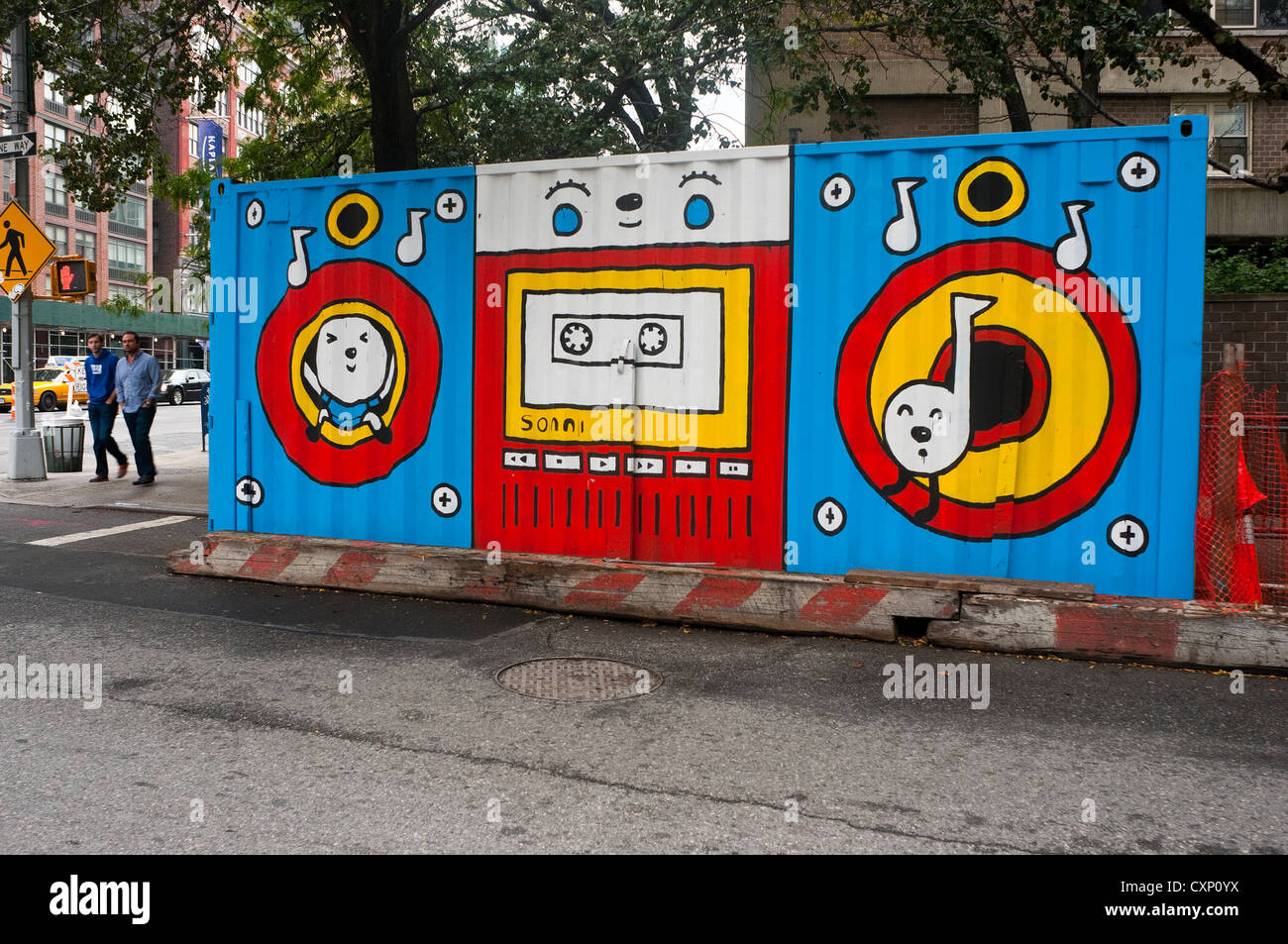 New York, NY - 7 Oct 2012 East village mural on the side of a garbage ...