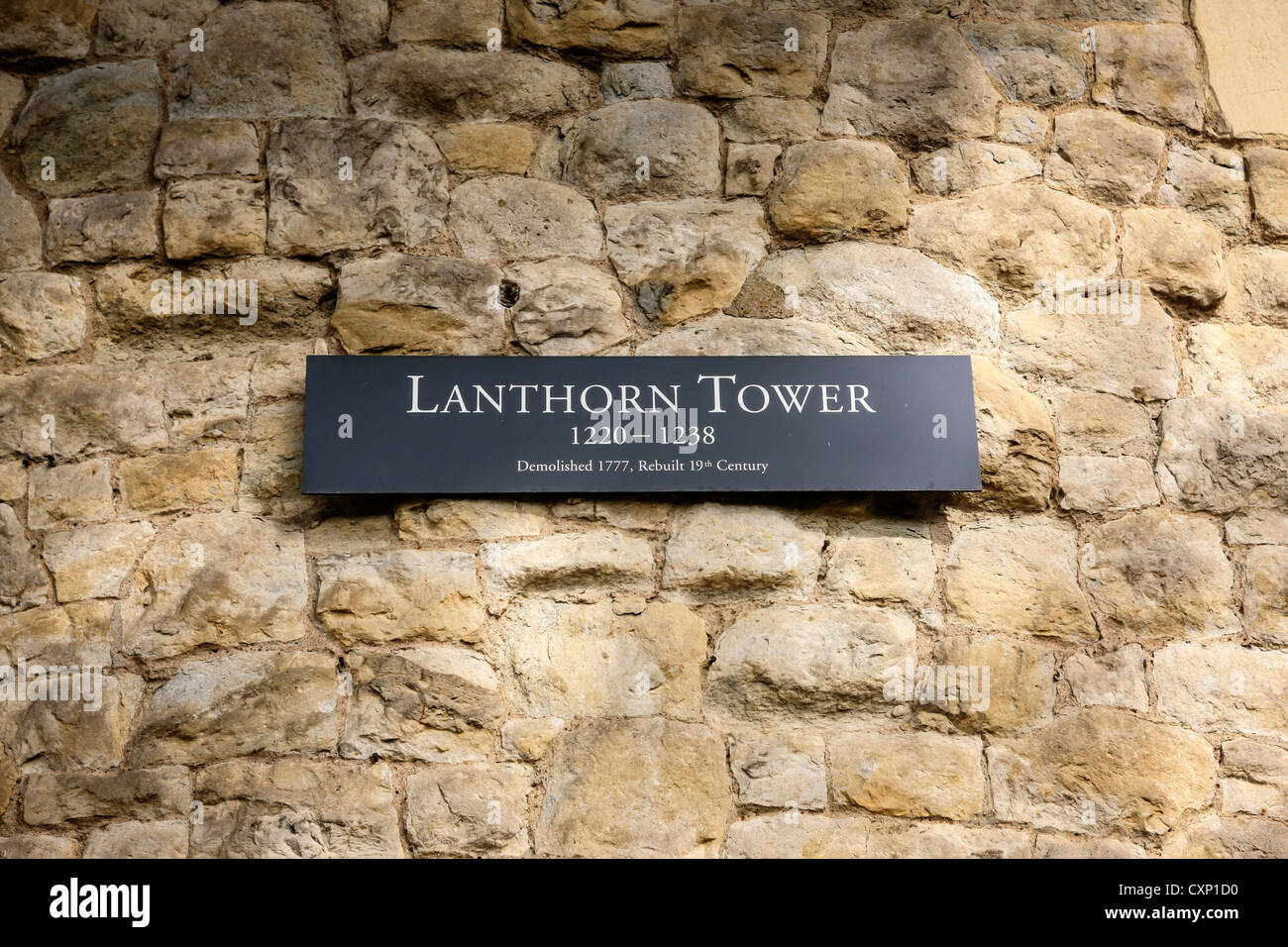 The Lanthorn Tower sign in the Tower of London complex Stock Photo - Alamy