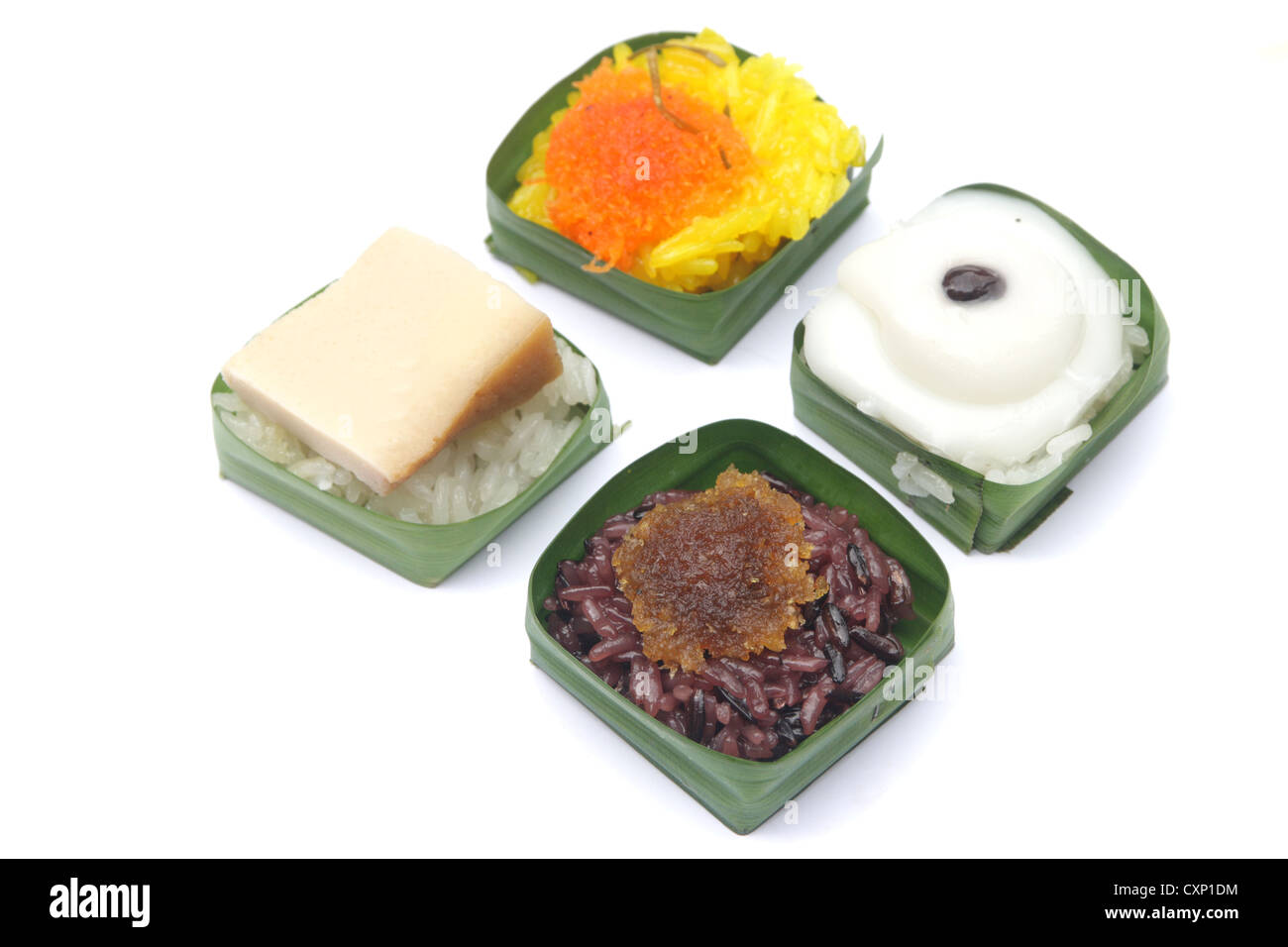 Various Thai sticky rice with topping Stock Photo - Alamy