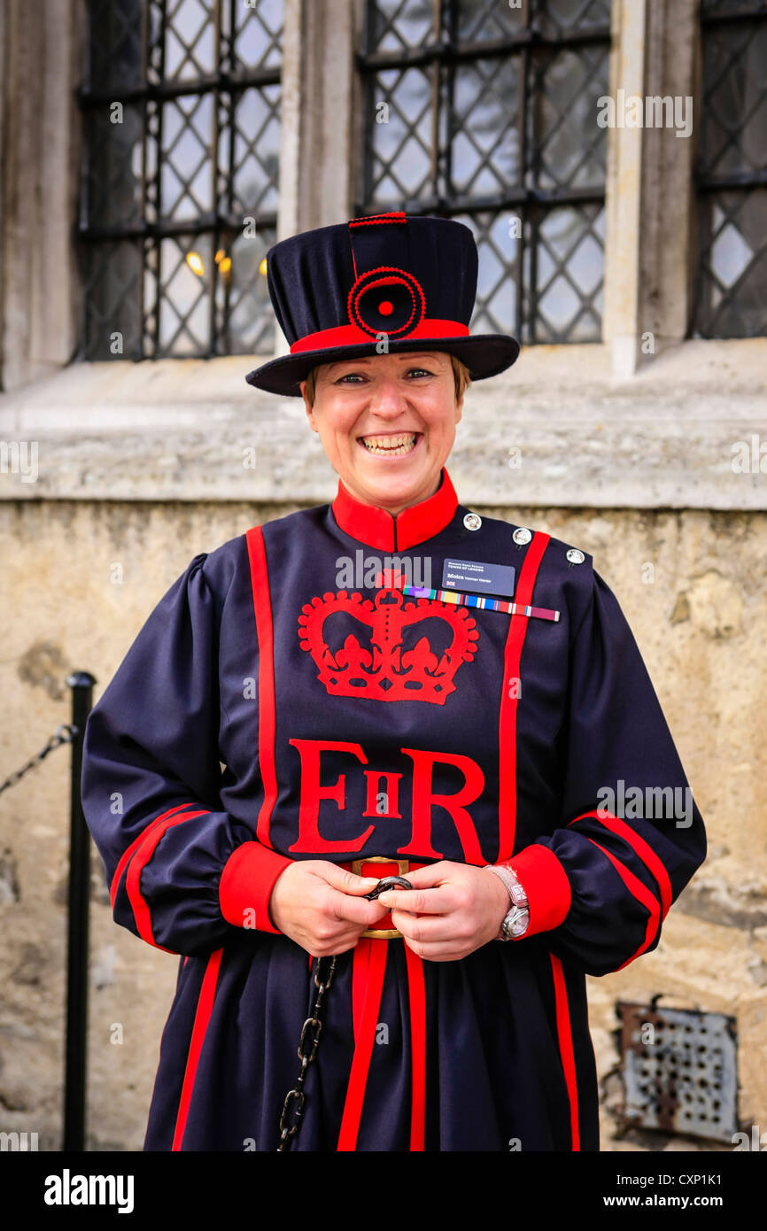 Female Beefeater at the Tower of London Stock Photo - Alamy