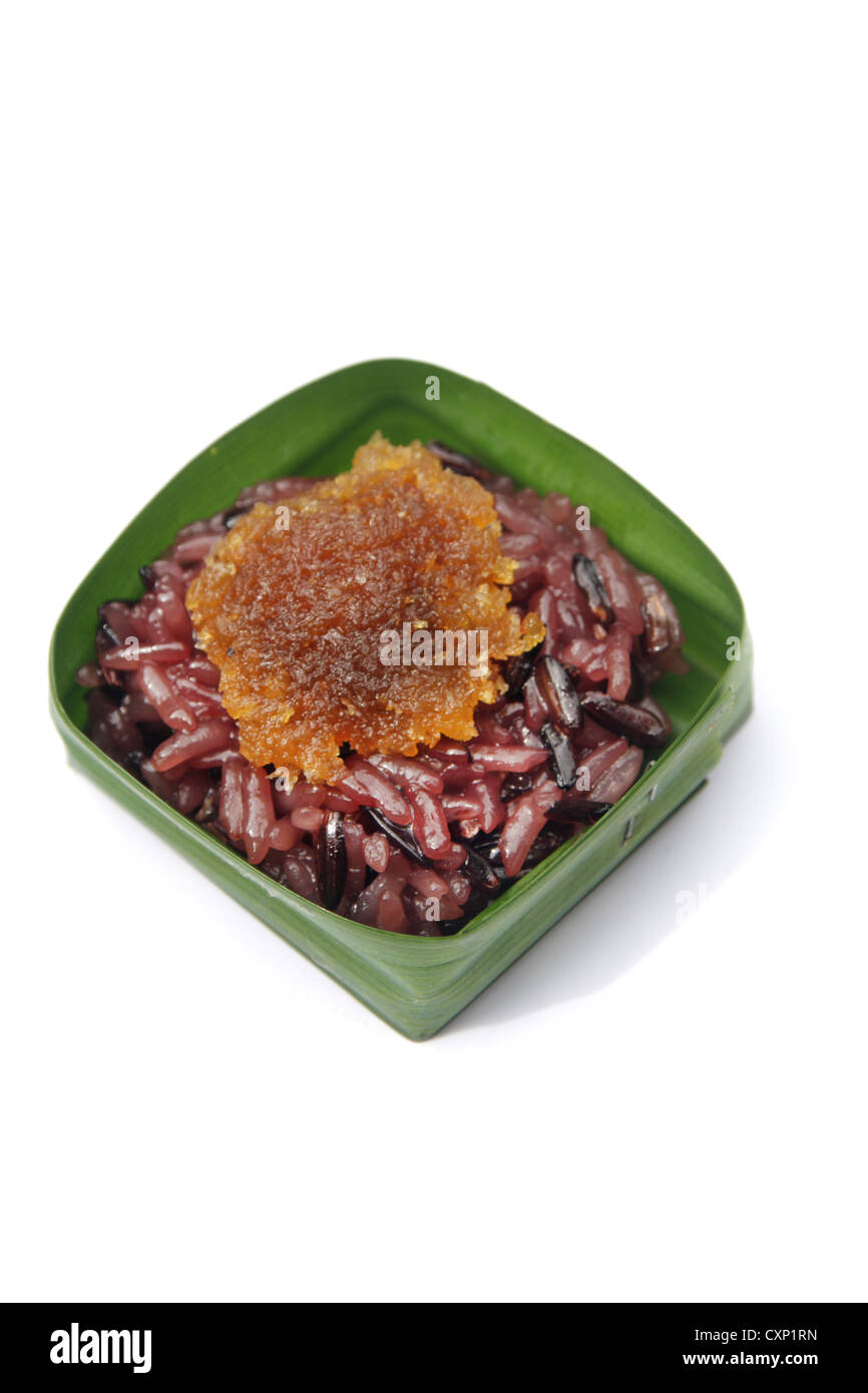 Thai dessert , Sticky Rice with sweet coconut Stock Photo - Alamy