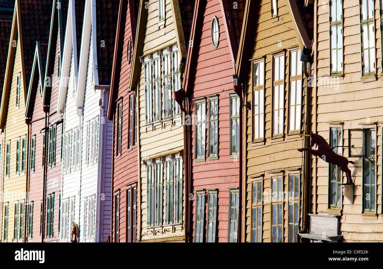 the house front of Bryggen in Bergen, Norway Stock Photo - Alamy