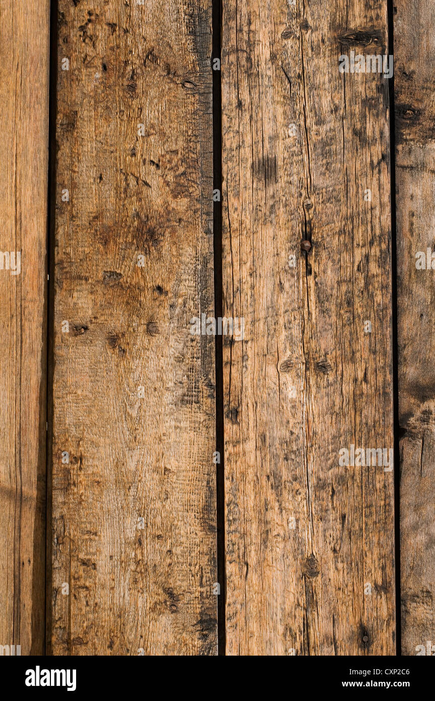 Slats of old weathered wood and nail Stock Photo - Alamy