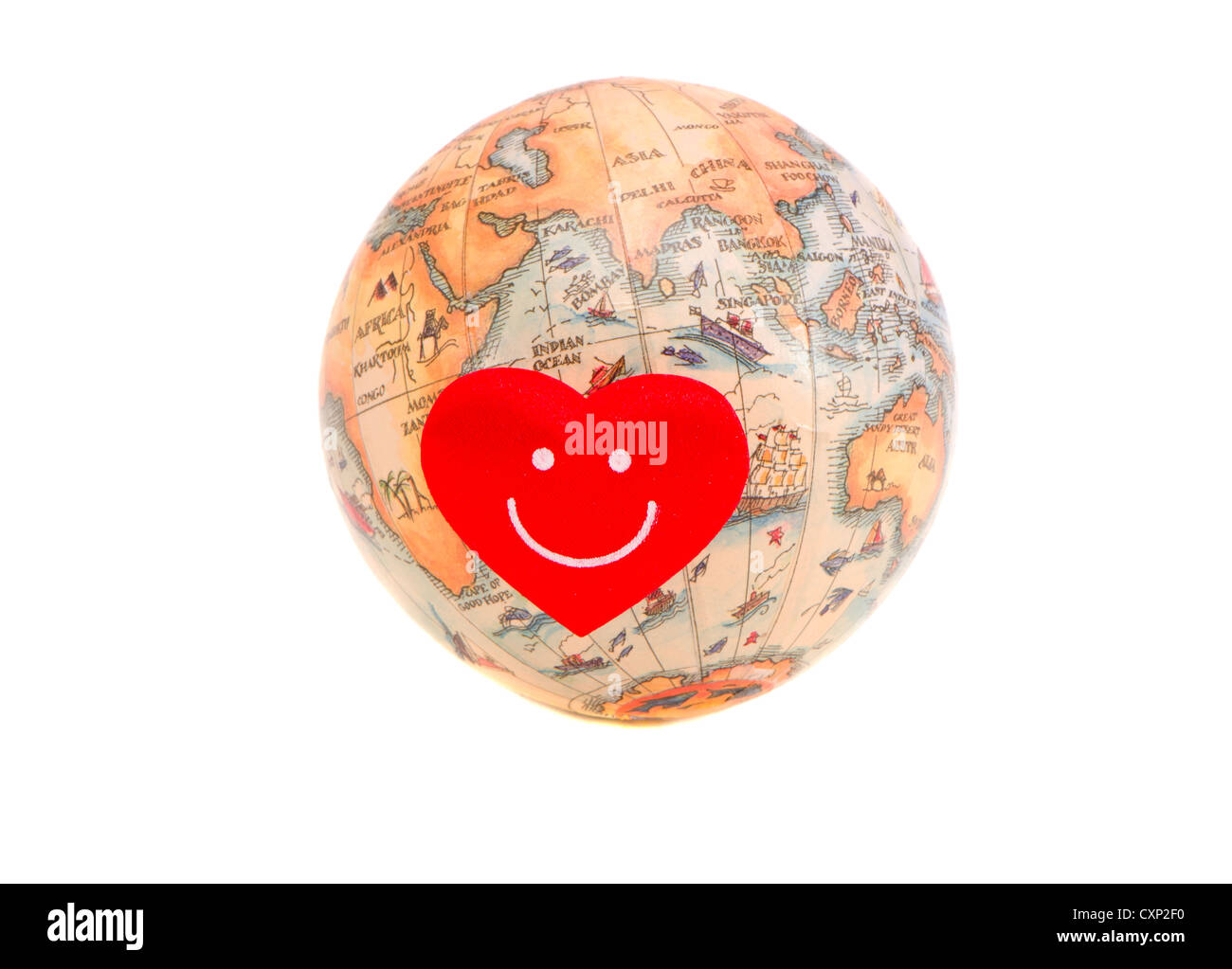 Globe and heart hi-res stock photography and images - Alamy