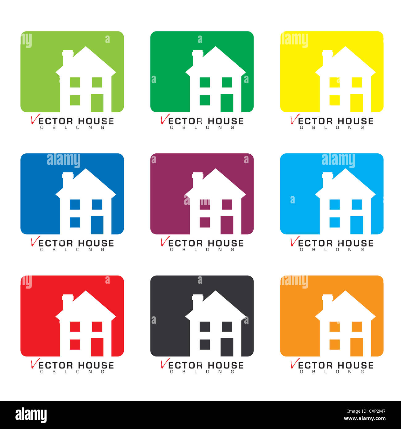 Collection of house icons with rainbow set of colors Stock Photo - Alamy