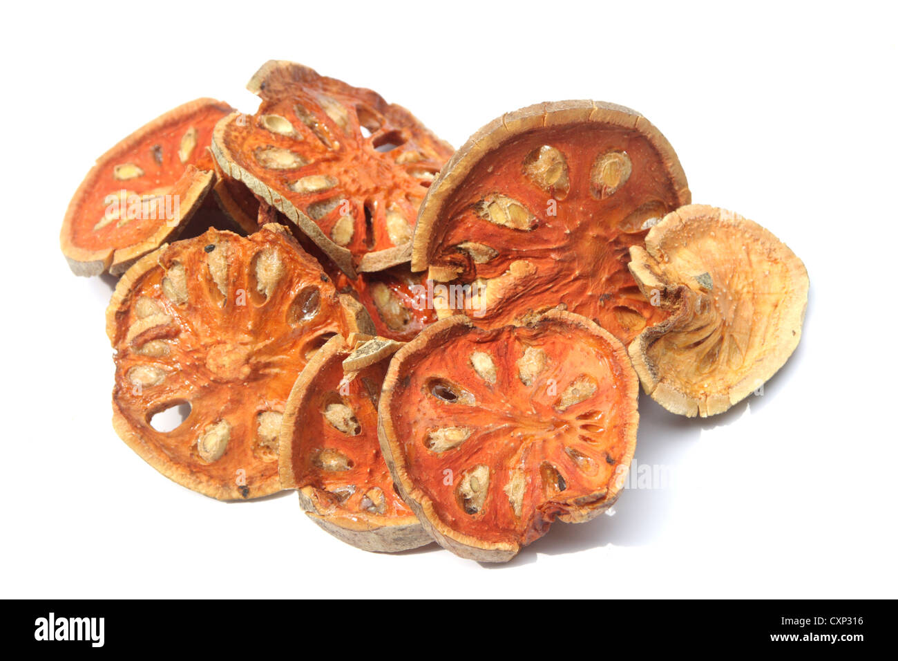 Dried bael fruit Stock Photo - Alamy