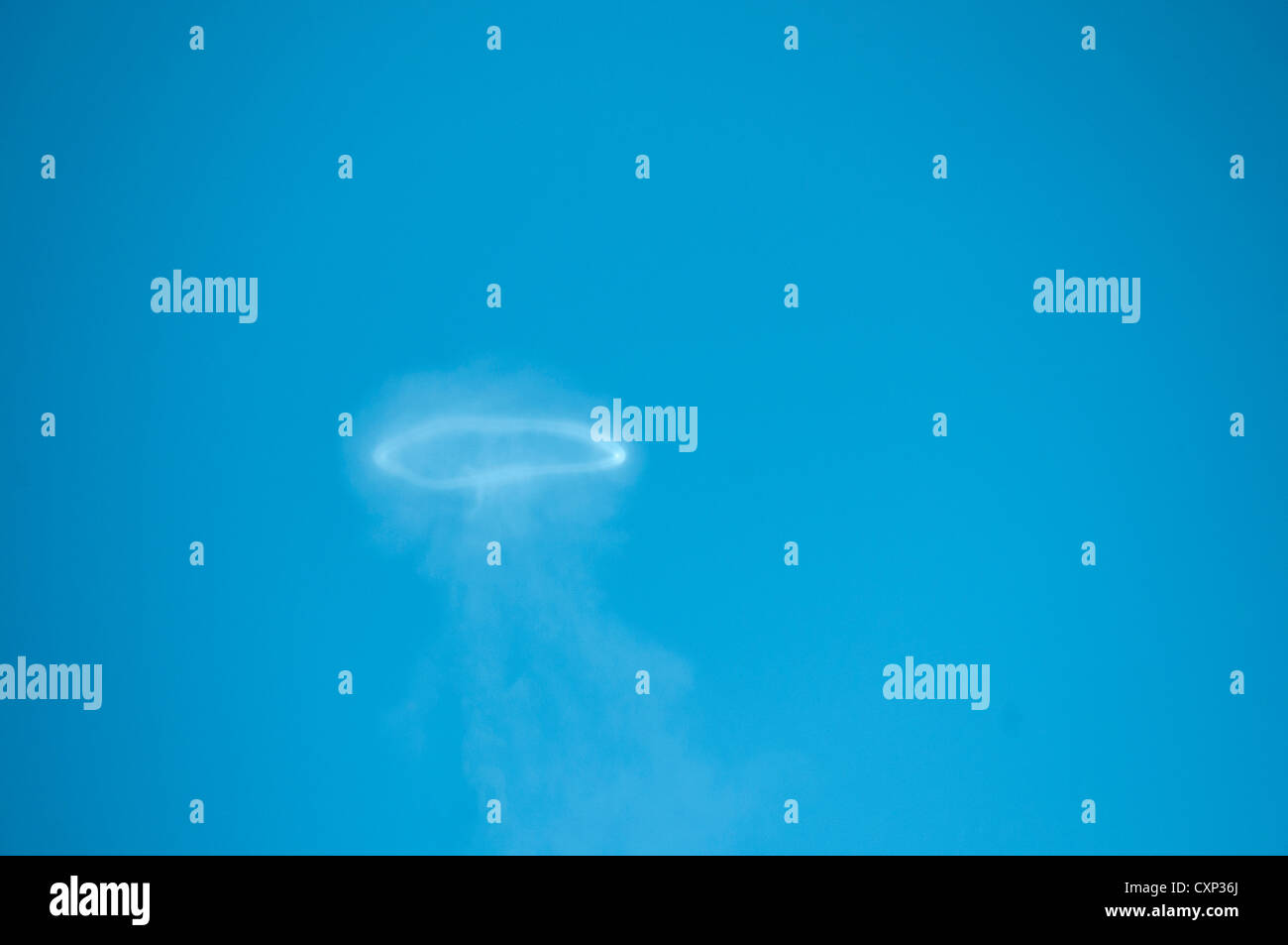 Cannon Smoke Ring floating over Harbour of San Diego California USA ...