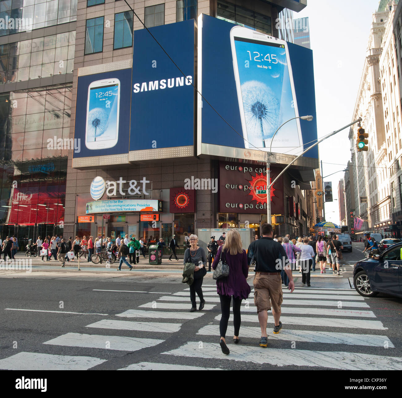 Advertising for the Samsung Galaxy S III mobile phone is seen in Times ...