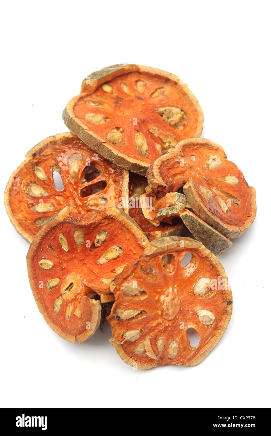 Dried bael fruit Stock Photo - Alamy