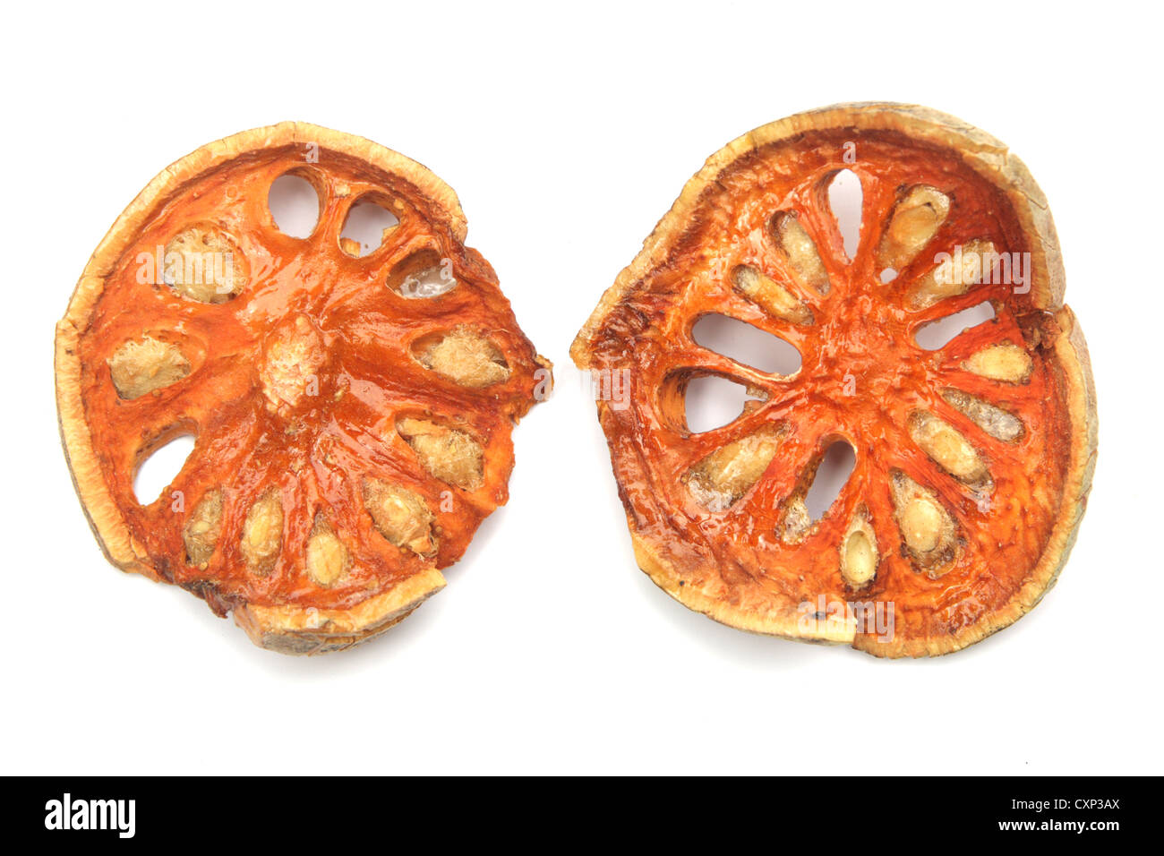 Dried bael fruit Stock Photo - Alamy