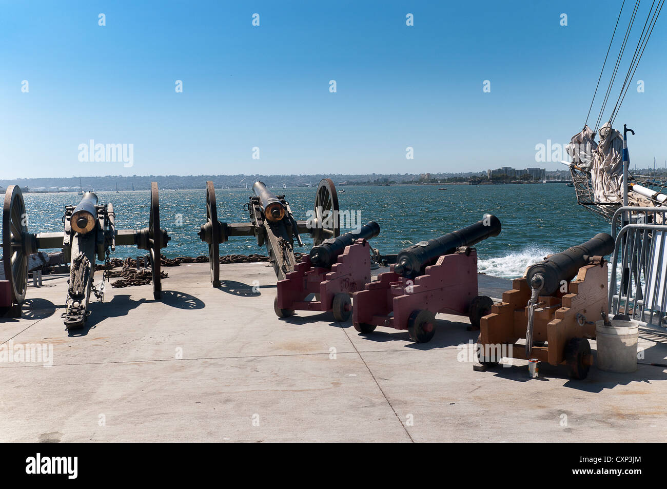 Cannon on Dockside in festival of Tall Sailing Ships in Harbour of San ...