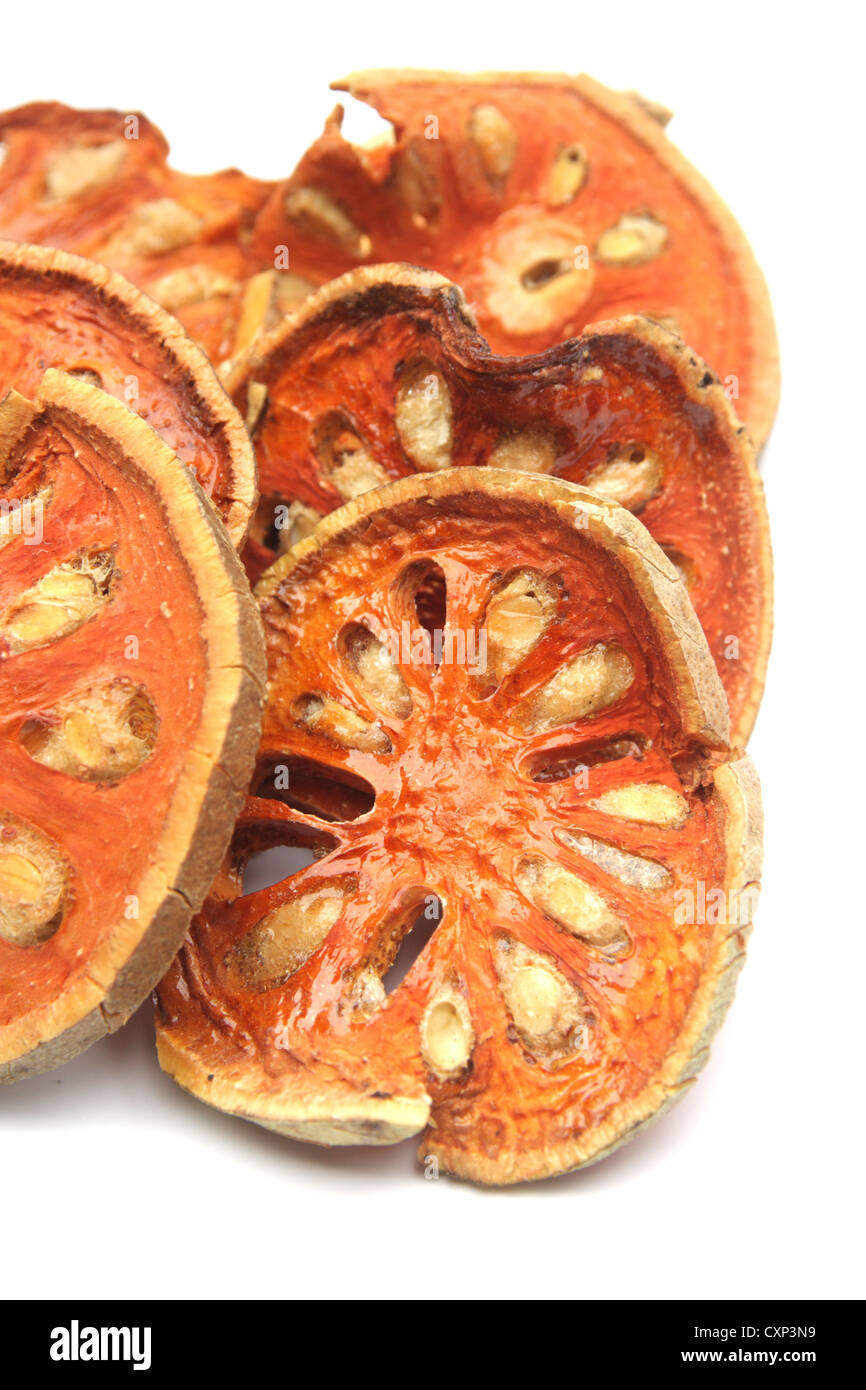 Dried bael fruit Stock Photo - Alamy
