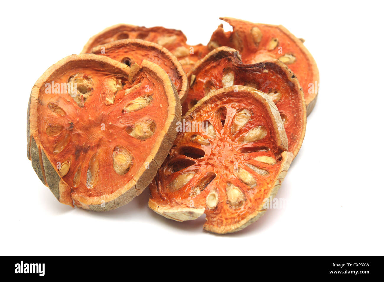 Dried bael fruit Stock Photo - Alamy