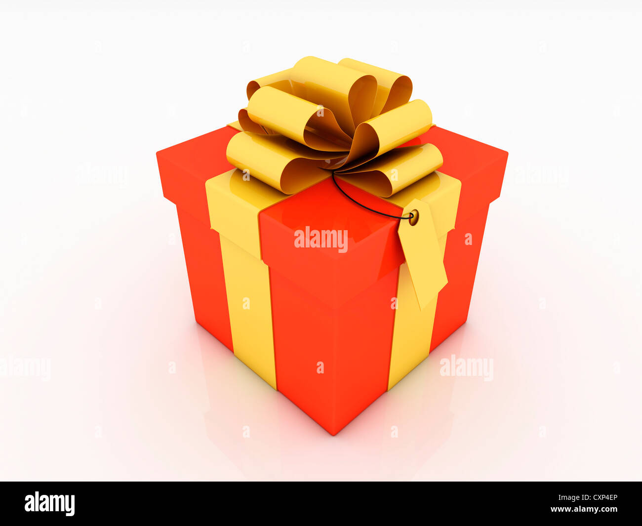 gift box over white background 3d illustration Stock Photo - Alamy
