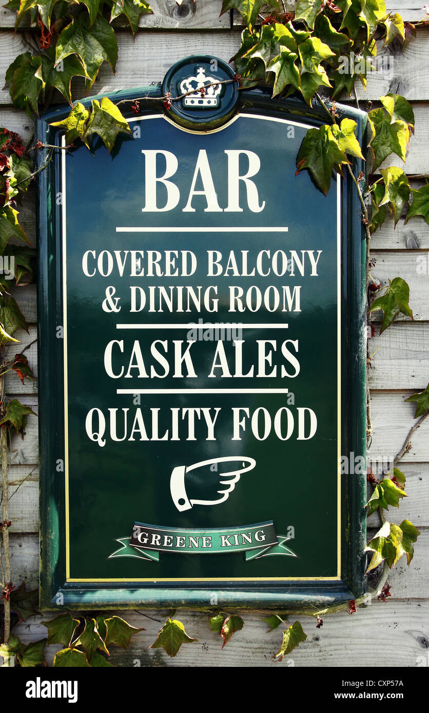 A traditional pub sign outside a country inn Stock Photo - Alamy