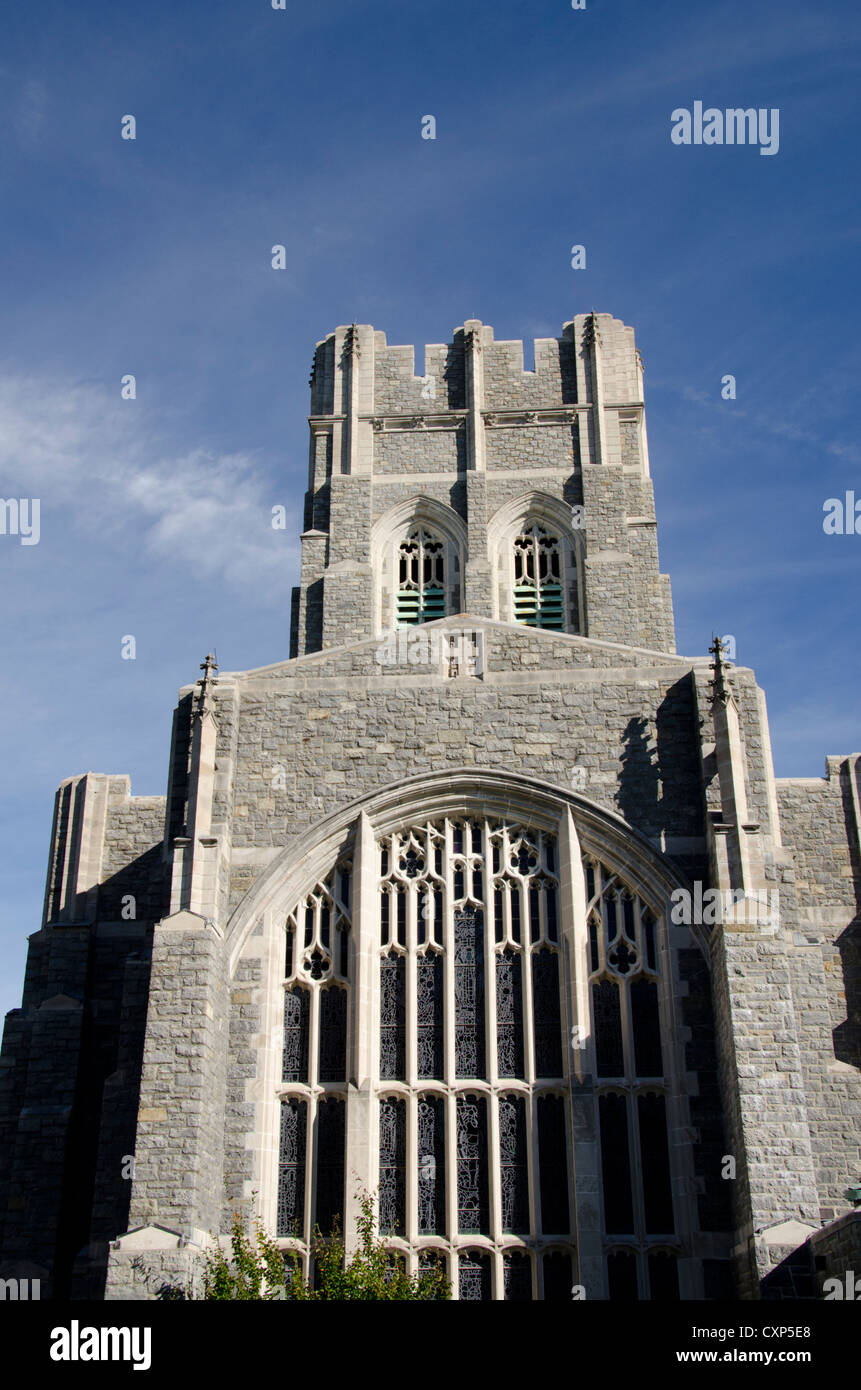 New York, West Point Academy. Historic Army Military collage, exterior ...