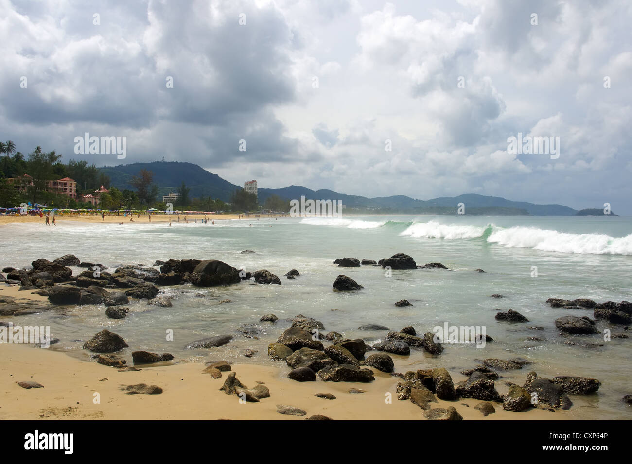 The wave goes to the beaches of Phuket, the storm Stock Photo - Alamy
