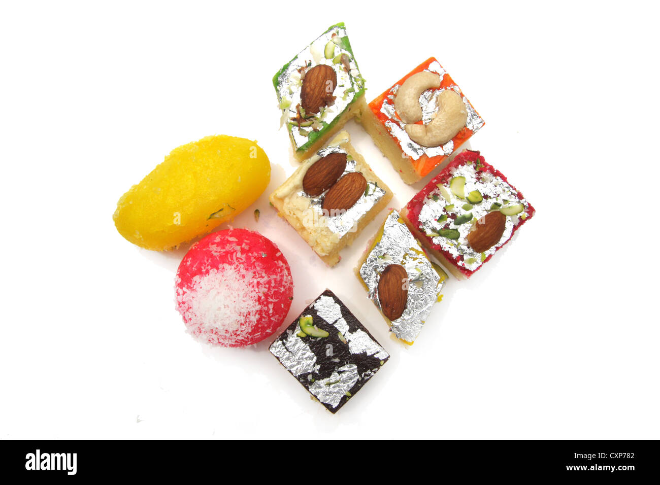 Indian sweets isolated Cut Out Stock Images & Pictures - Alamy