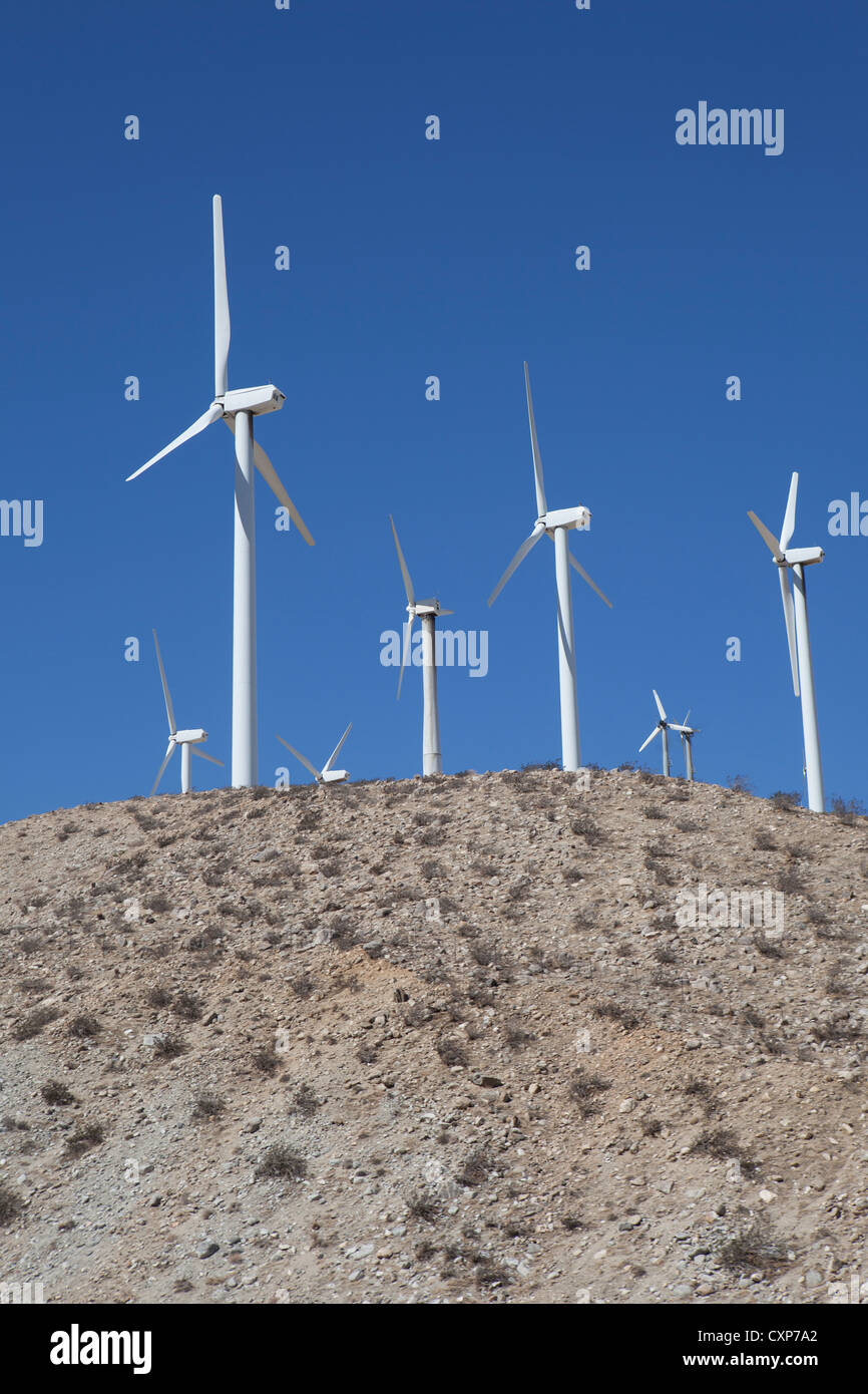windmills harvesting wind energy in the California Desert near Palm ...