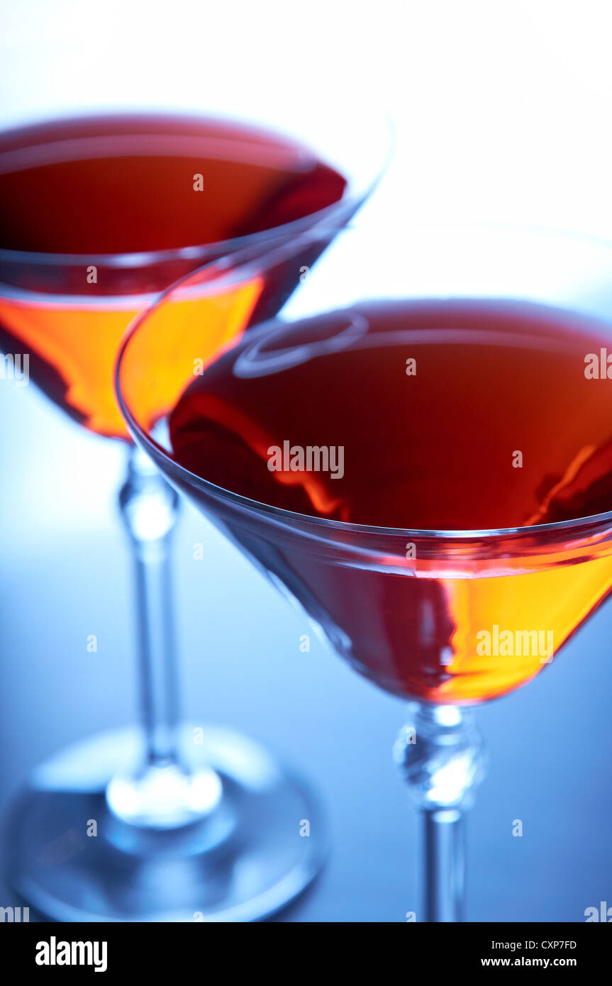 Two red-orange cocktails Stock Photo - Alamy