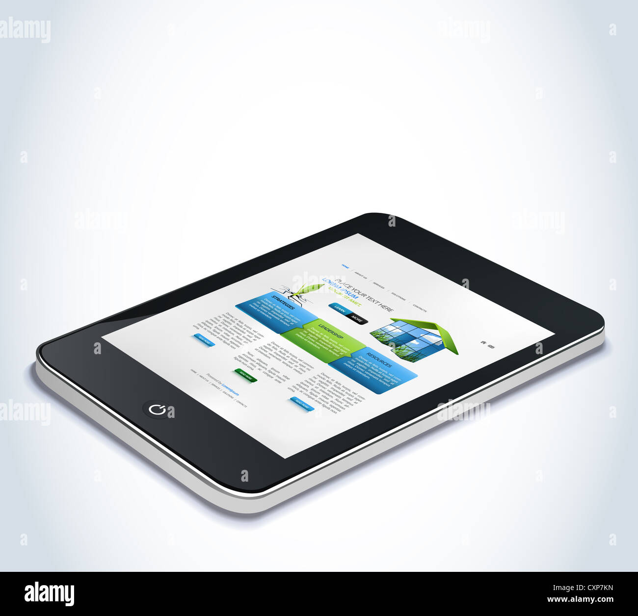 general tablet device with web page opened Stock Photo - Alamy