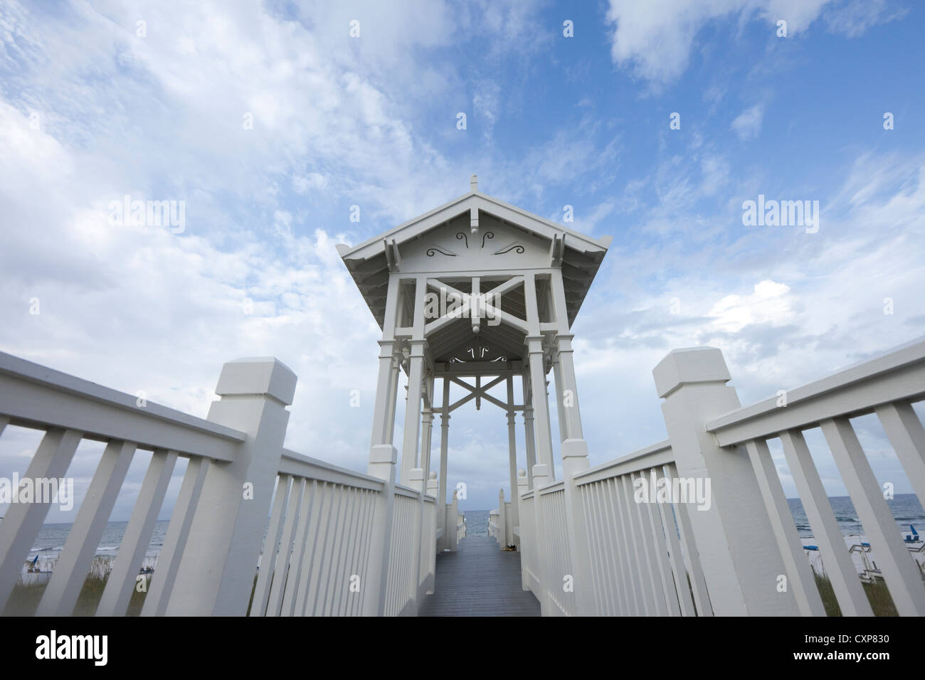 Covered boardwalk to the beach, Panama City, Florida Stock Photo - Alamy