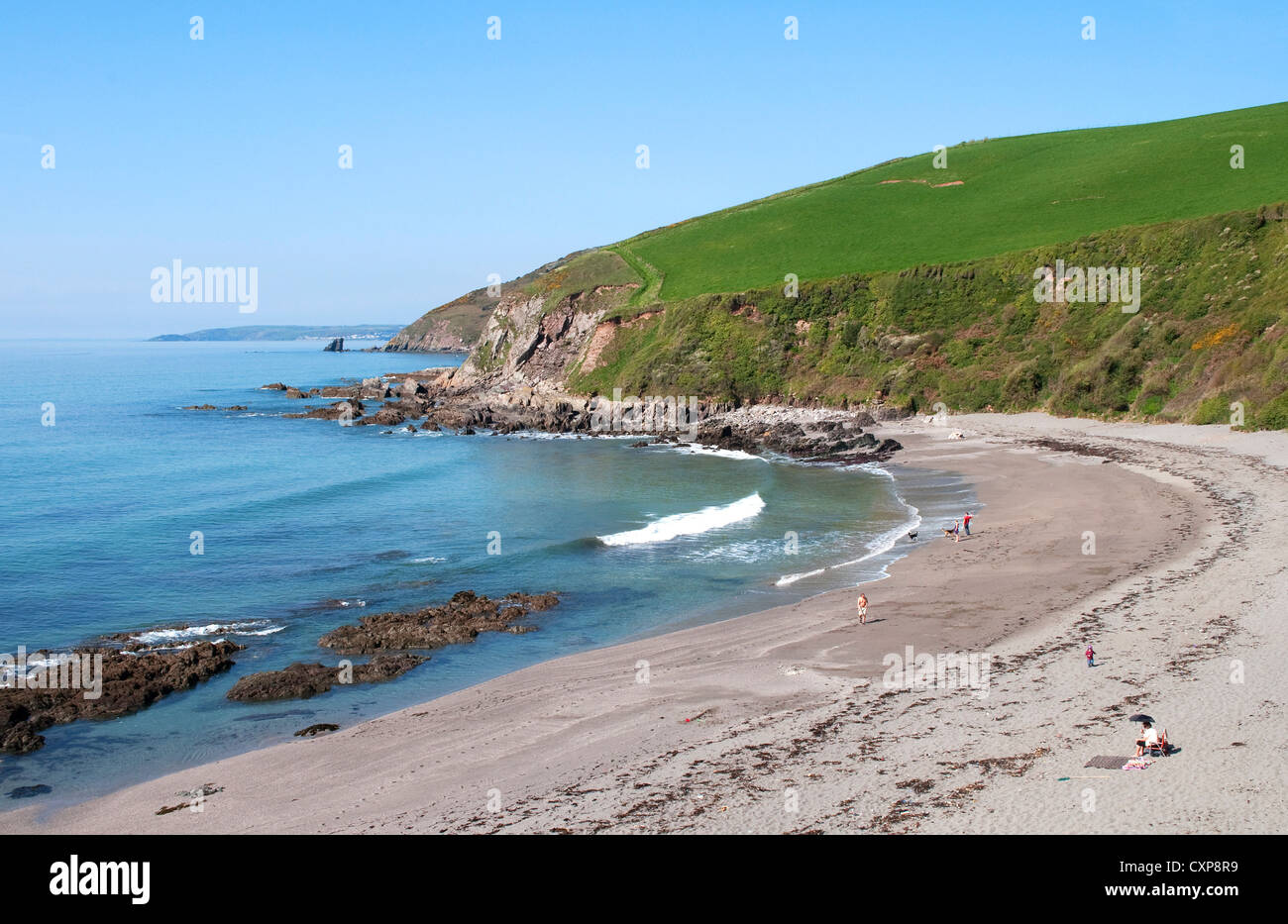 The beach at Portwrinkle in South East Cornwall, England, UK Stock ...