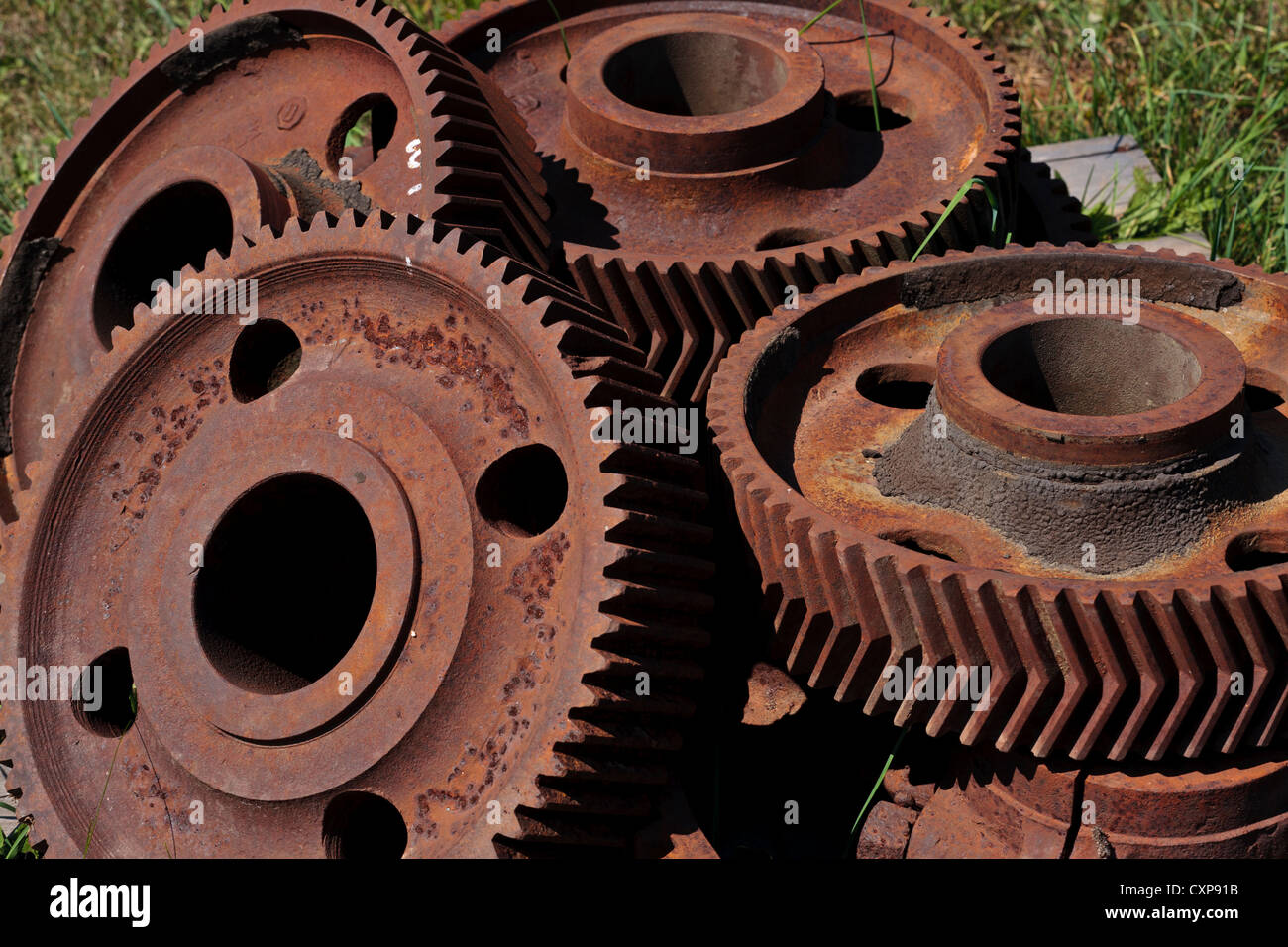 Large gear parts in storage Stock Photo - Alamy