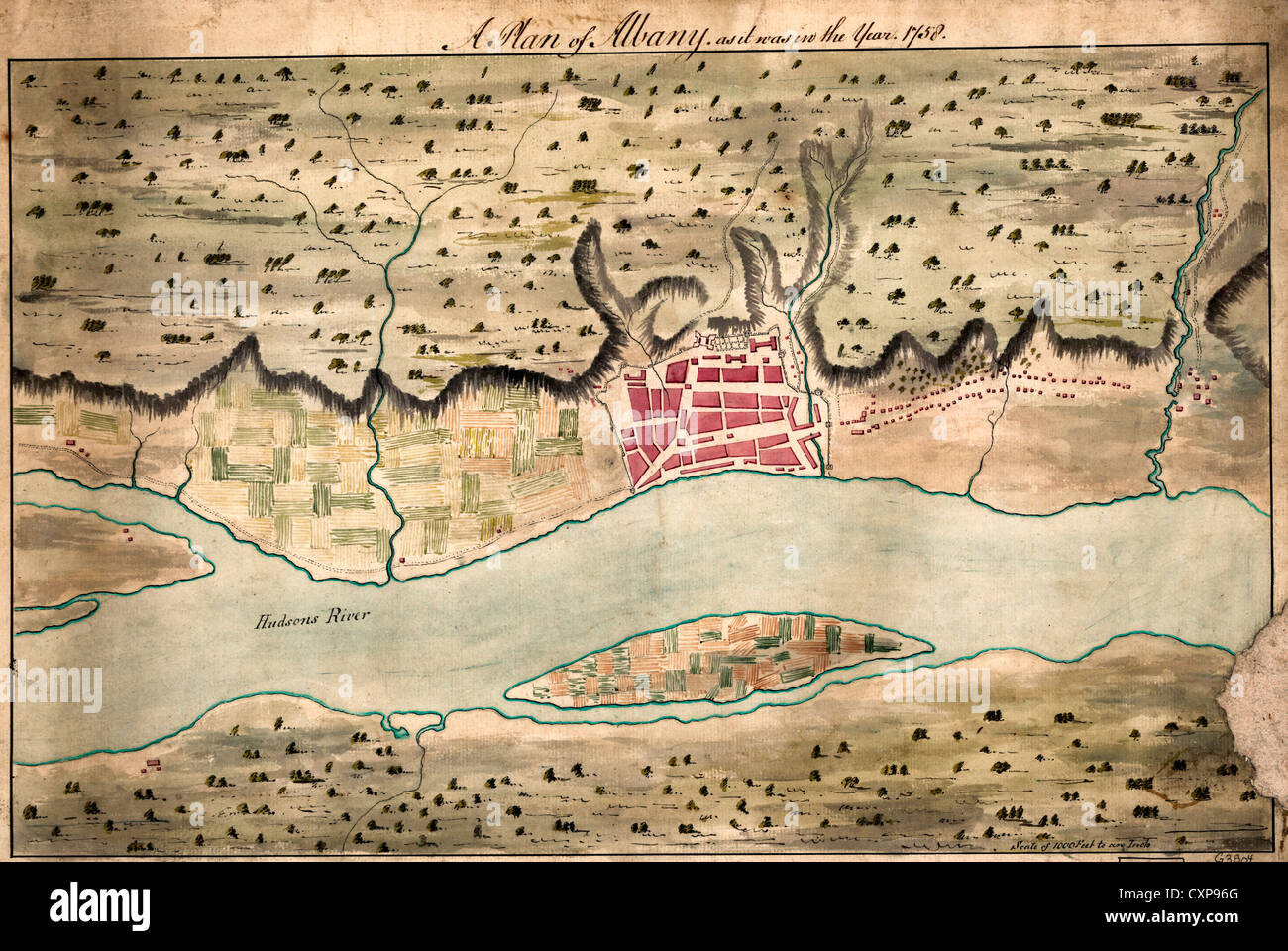 A Plan of Albany, New York, as it was in the year 1758 Stock Photo - Alamy