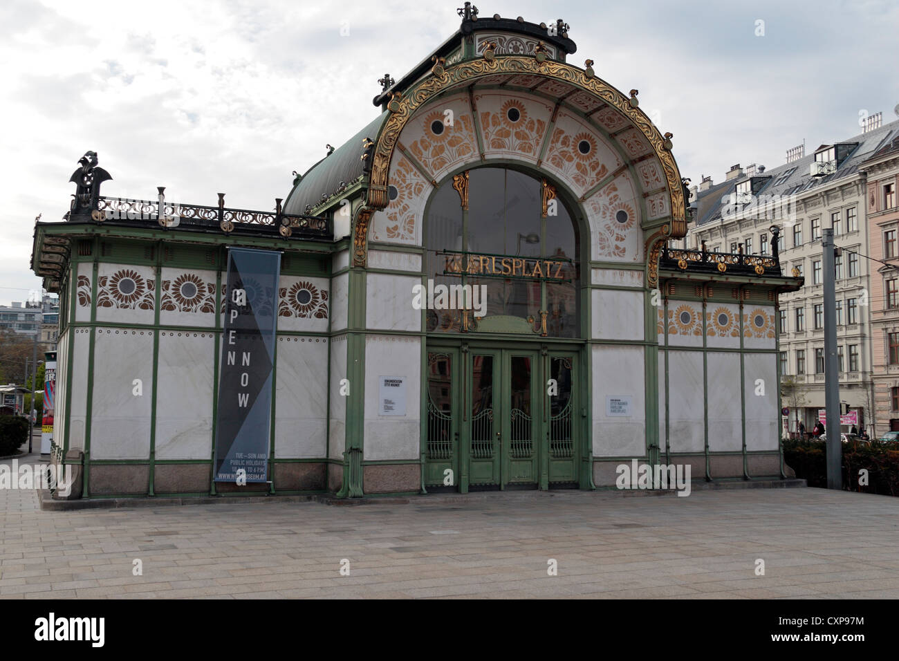 The Otto Wagner Pavillion, Karlsplatz, Vienna (Wien), Austria Stock ...