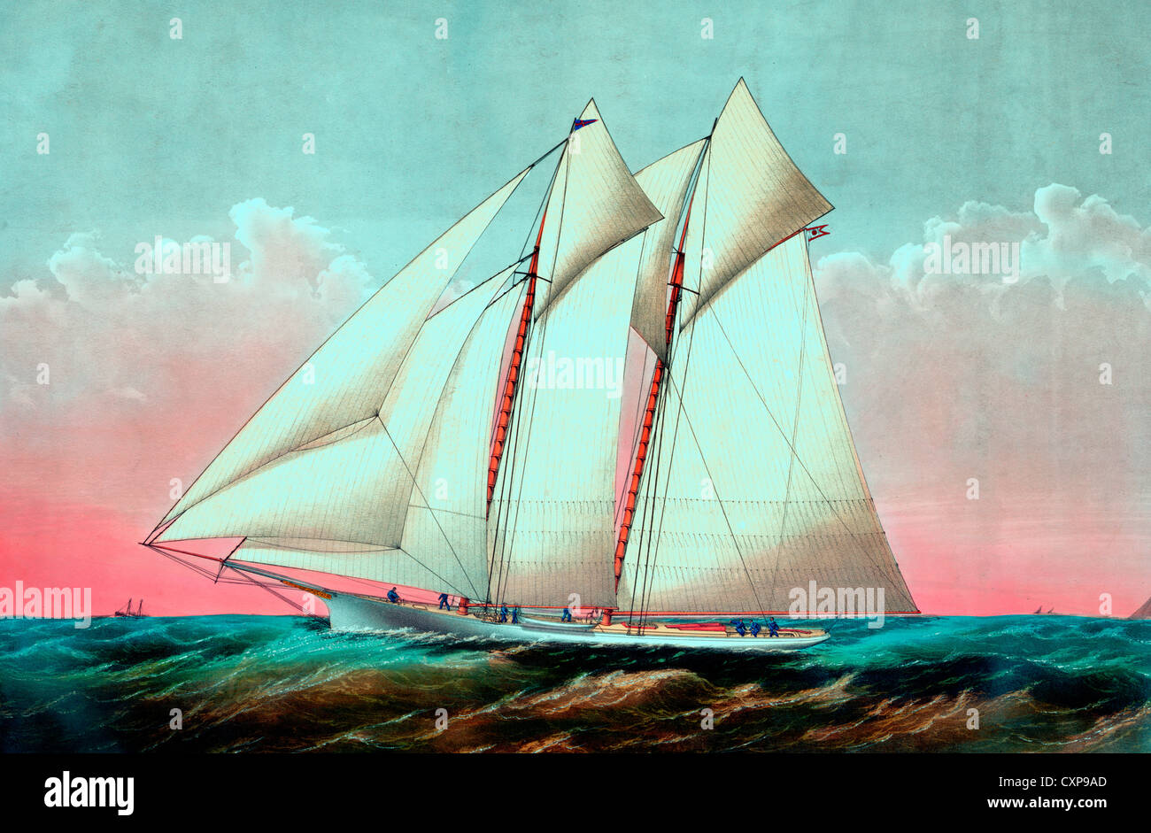 The Schooner yacht Magic of the New York Yacht Club, circa 1870 Stock ...