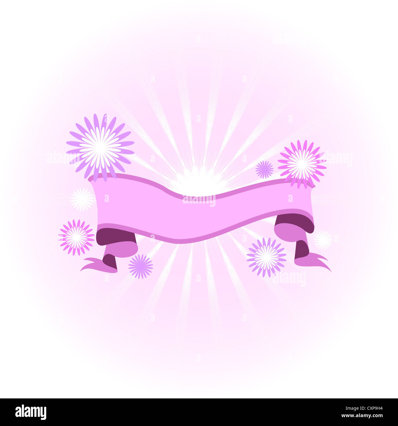 Pink floral banner Stock Photo - Alamy