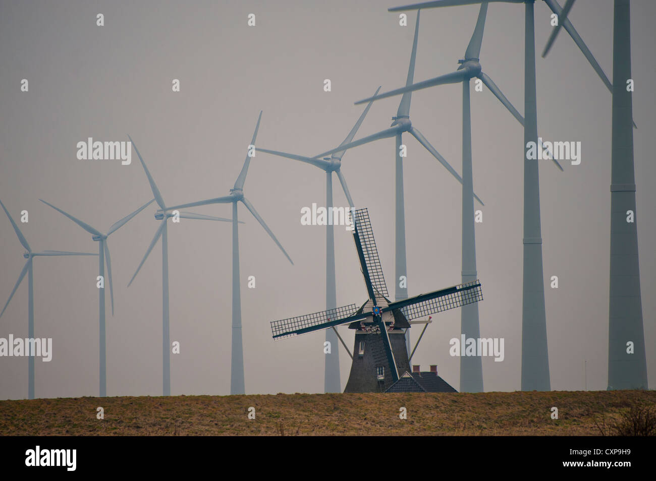 Old new technology windmills hi-res stock photography and images - Alamy