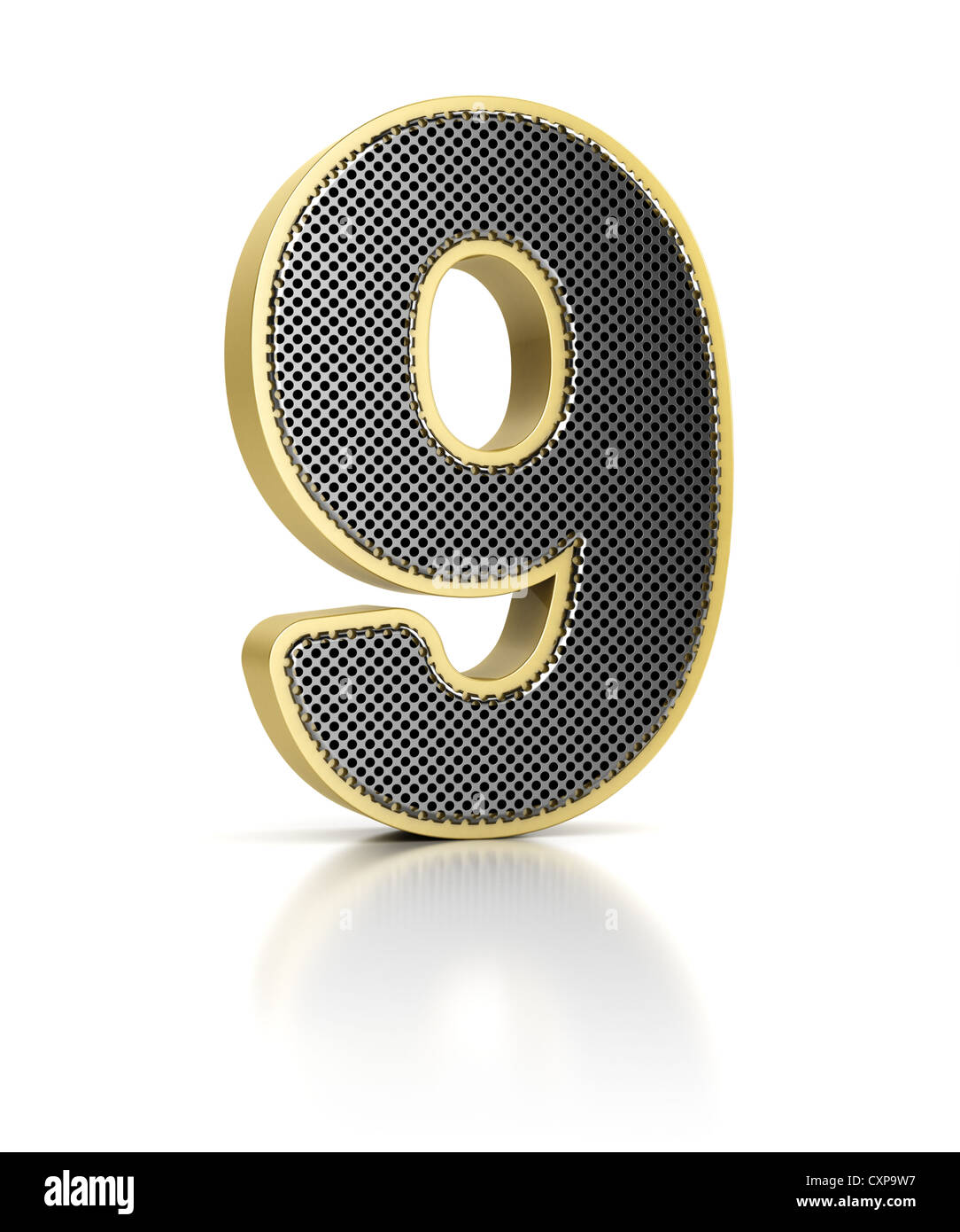 3d white isolated number nine hi-res stock photography and images - Alamy