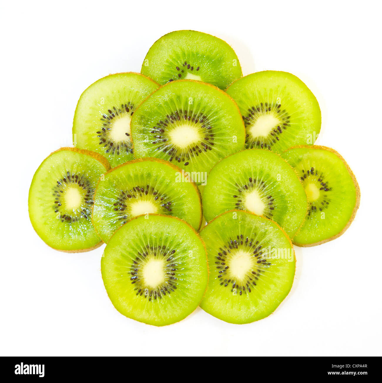 Green kiwi fruit slices hi-res stock photography and images - Alamy