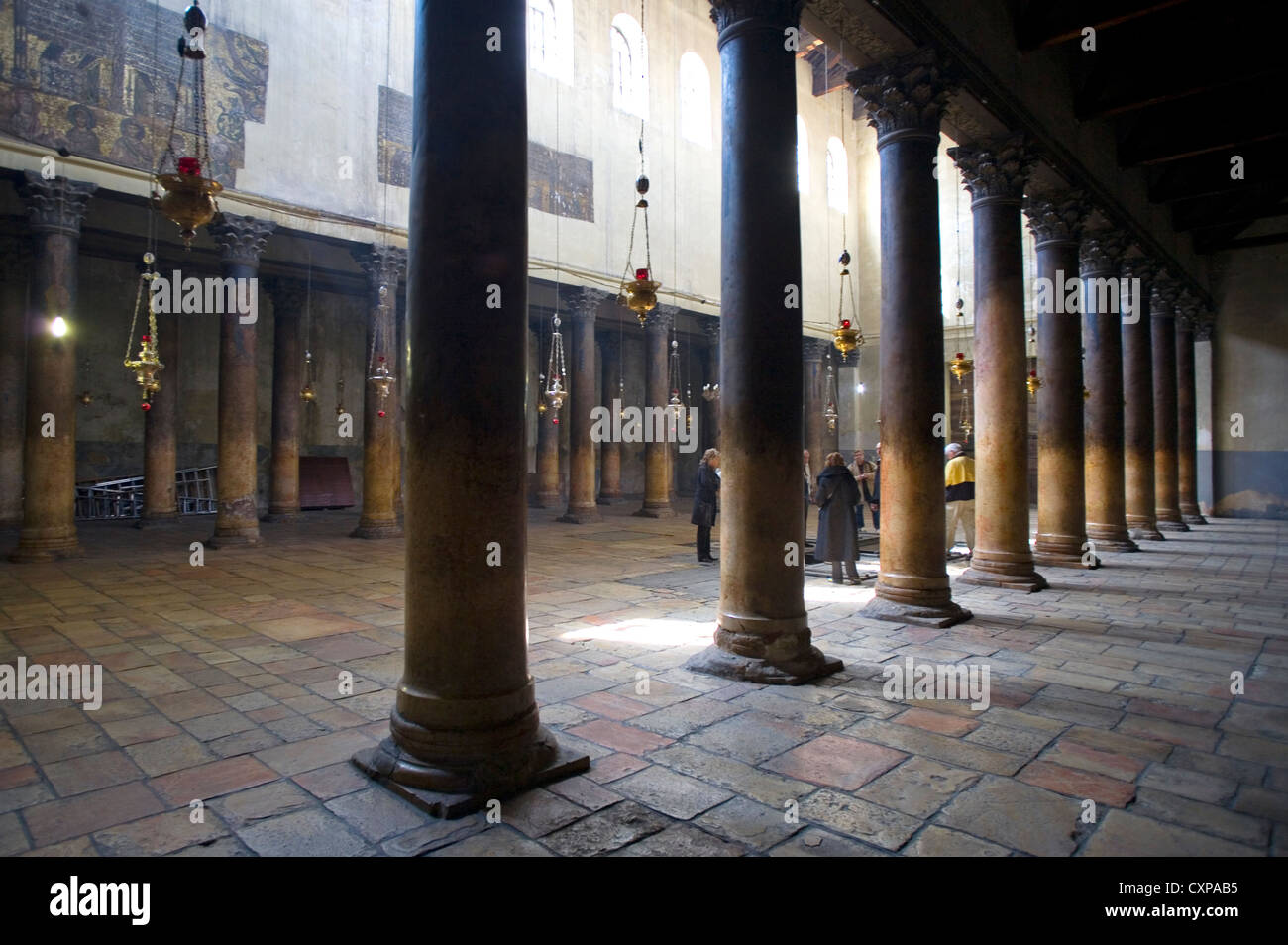 Nave in the Church of Nativity in Bethlehem, Palestine Stock Photo - Alamy