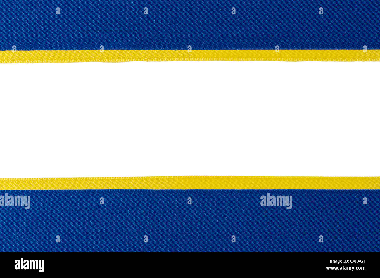 Blue ribbon border isolated on white background Stock Photo - Alamy