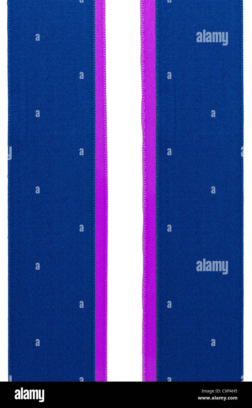 Blue ribbon border isolated on white background Stock Photo - Alamy