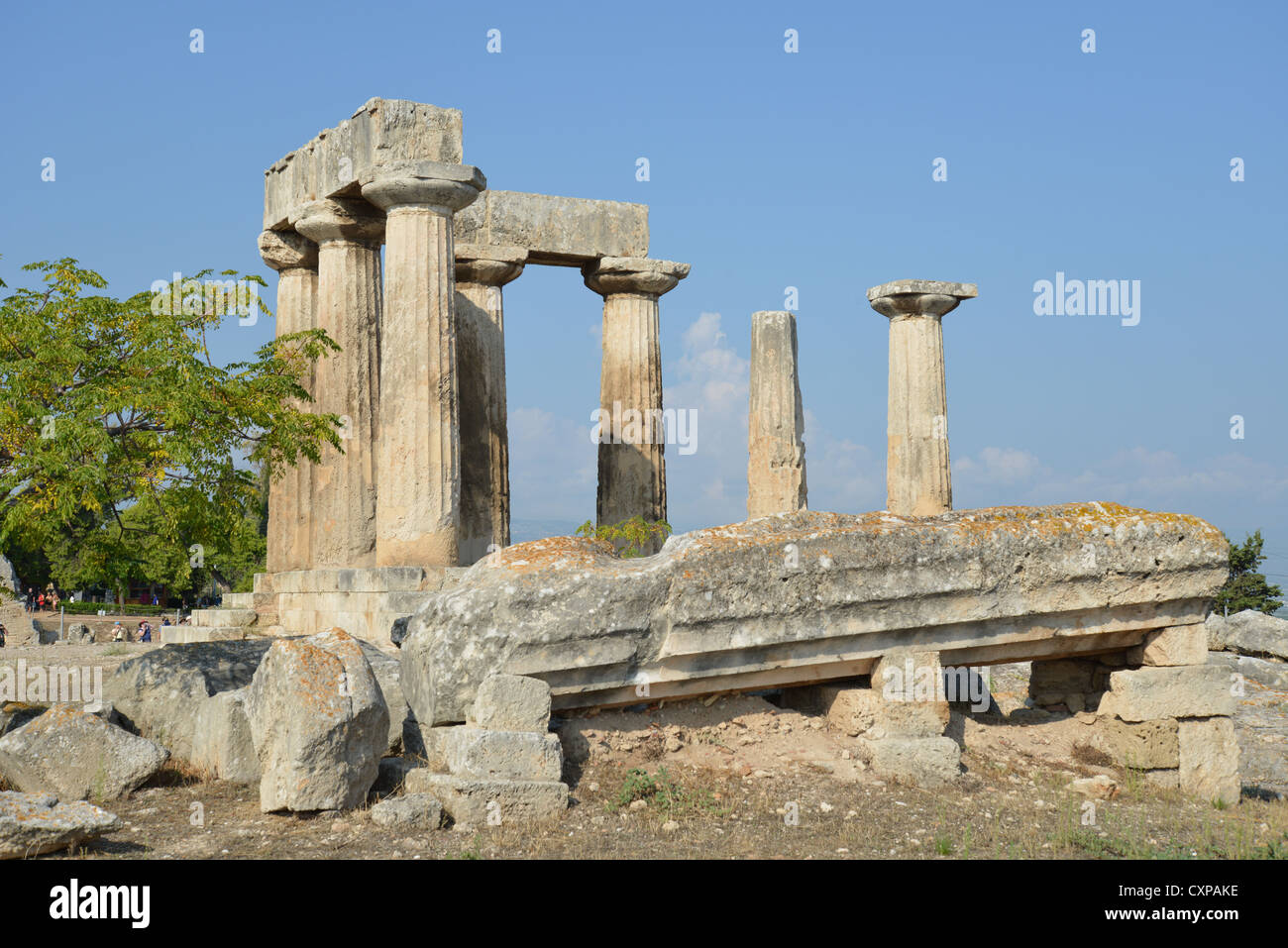 6th century BC Temple of Apollo from Agora, Ancient Corinth, Corinth ...