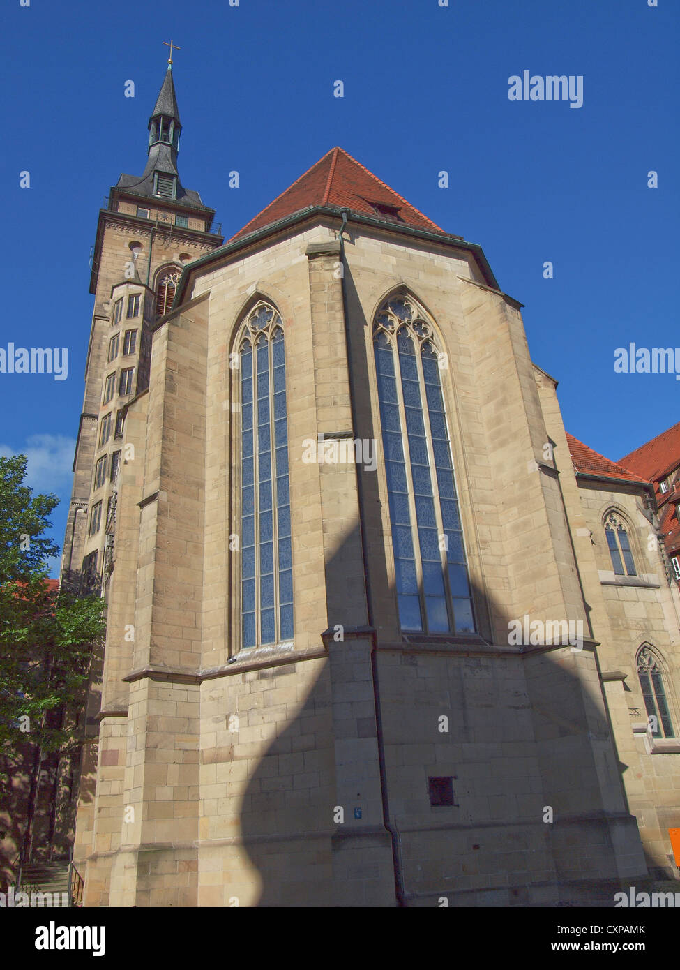Stiftskirche Church in Schillerplatz, Stuttgart, Germany Stock Photo ...