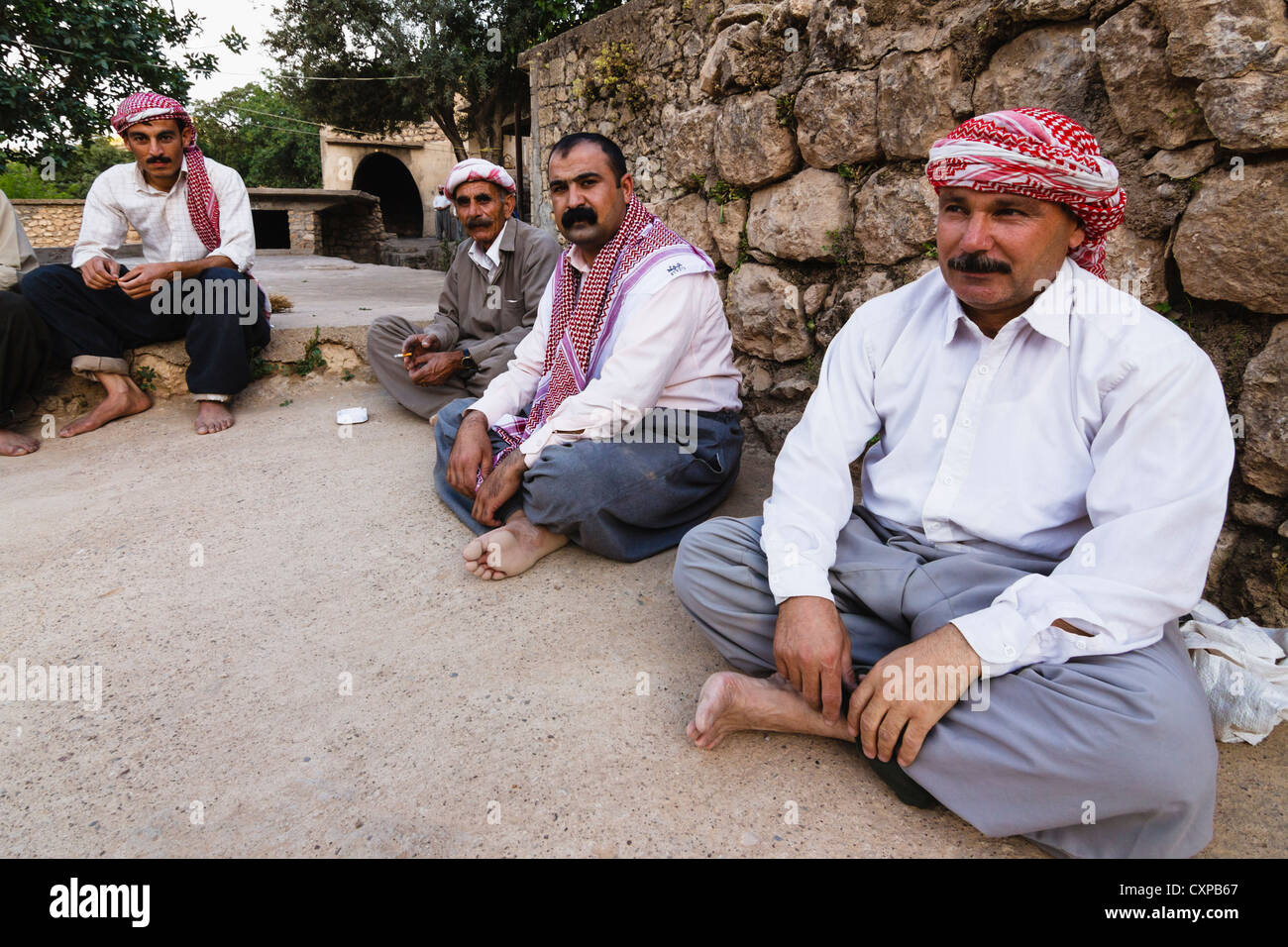Kurdish Yazidi men at Lalish, the holiest place in the world to ...