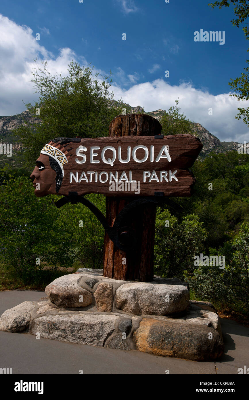 Entrance sign to Sequoia National Park, California, United States of ...