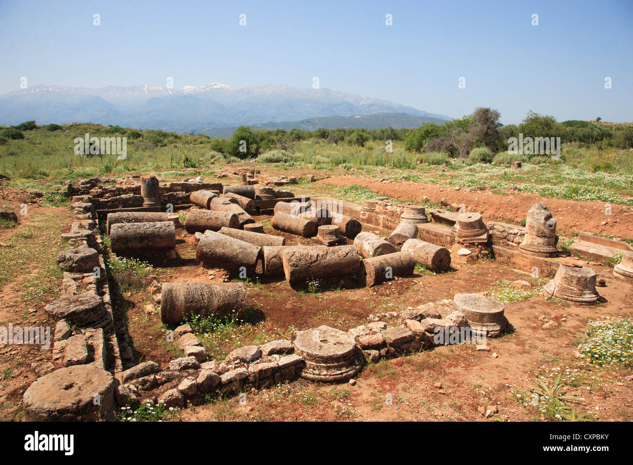 Roman Villa ruins at Aptera Crete Greece Stock Photo - Alamy