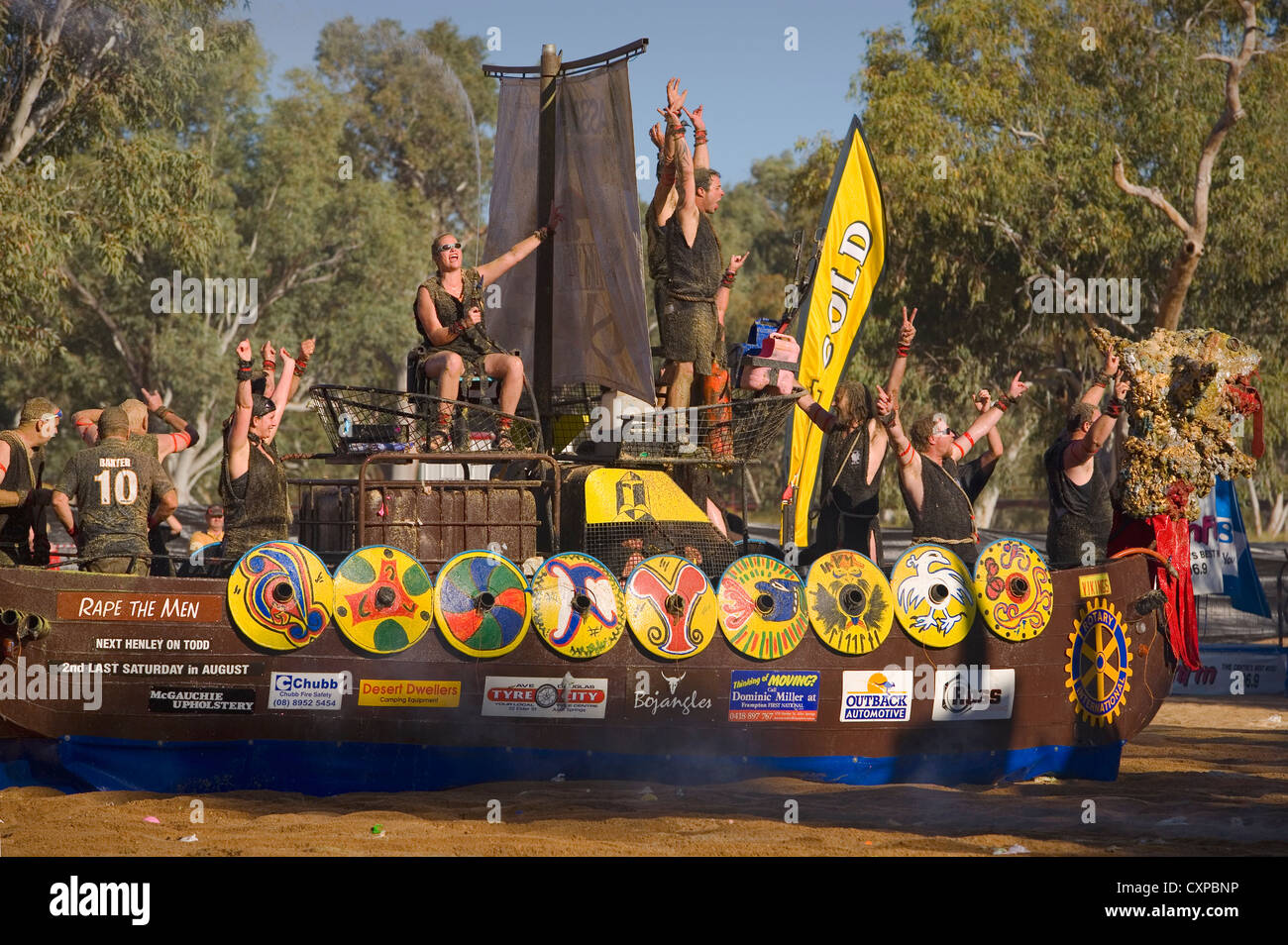 Battle boat at the 2010 Henley-on-Todd Regatta in Alice Springs ...