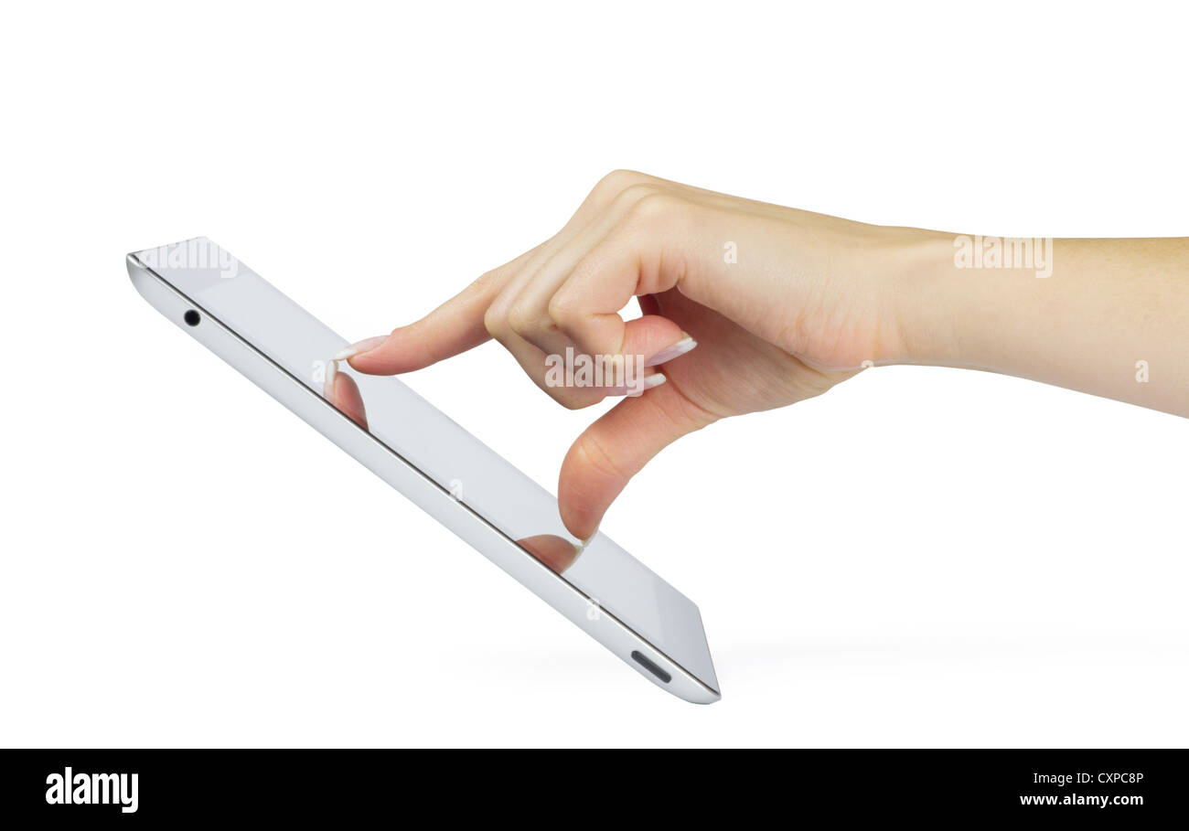 tablet computer in a hands Stock Photo - Alamy