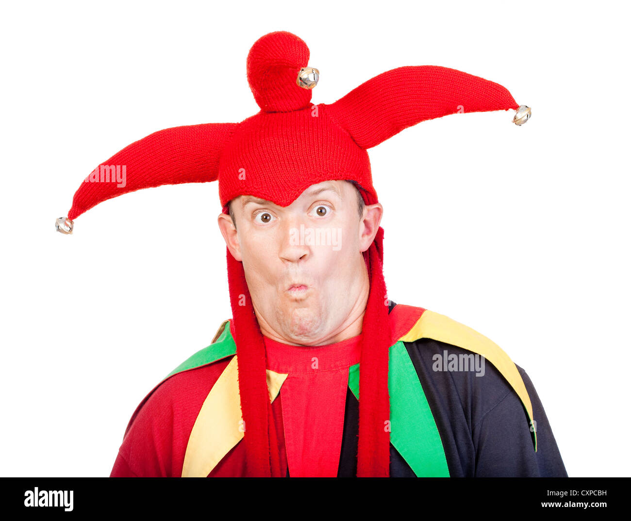 portrait of jester - entertaining figure in typical costume Stock Photo ...