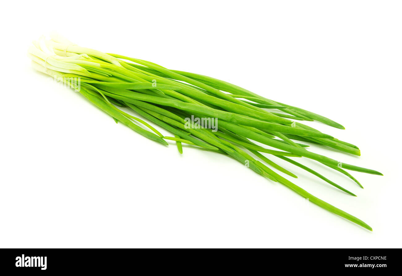 Some spring onion isolated on the white background Stock Photo - Alamy