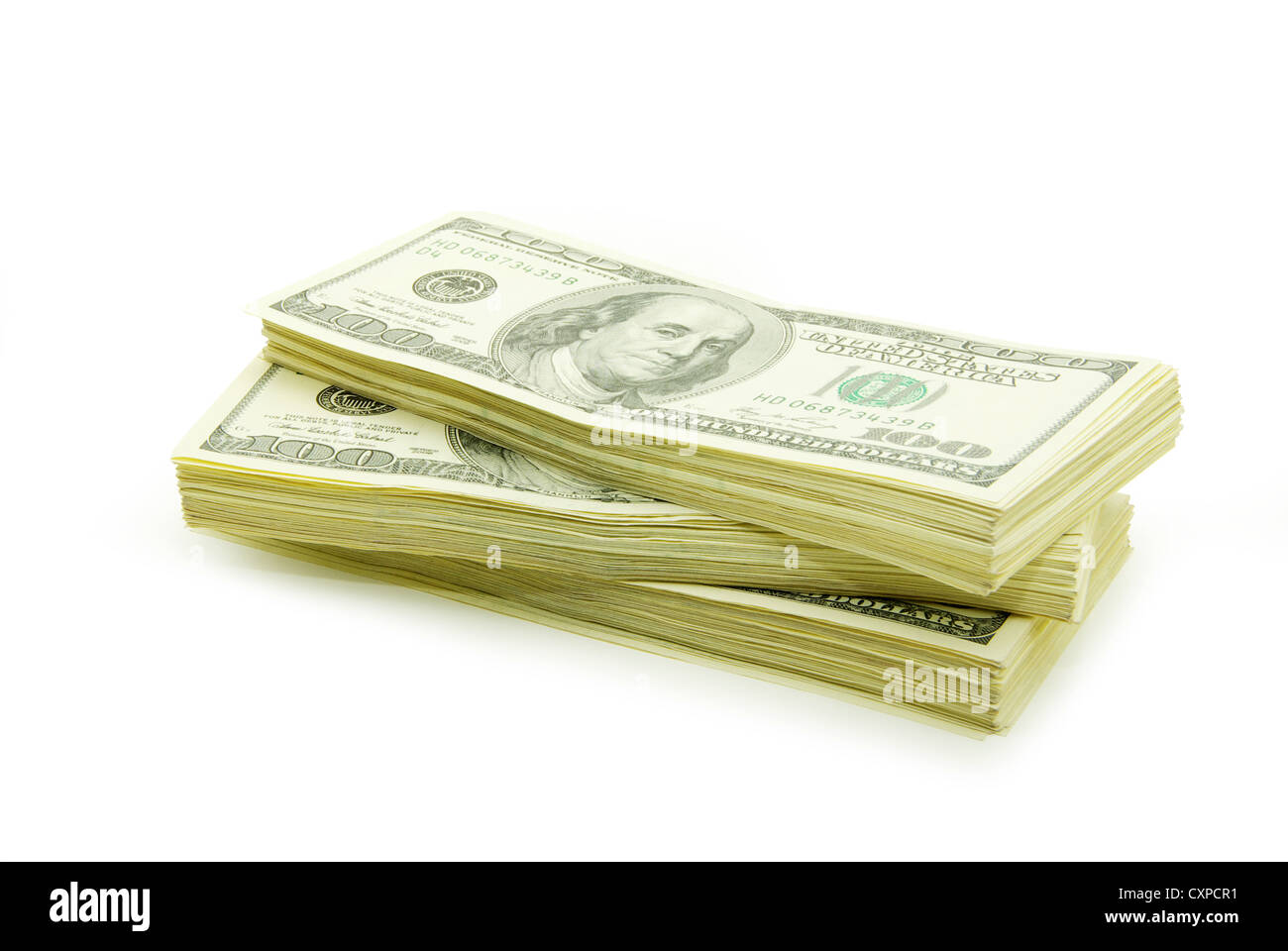 stock of money isolated on white background Stock Photo - Alamy